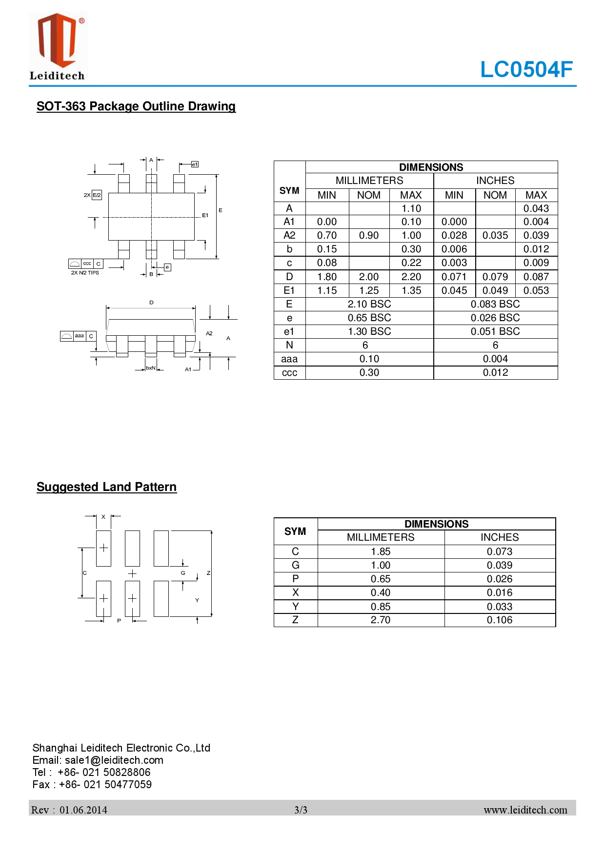 LC0504F_（Leiditech(雷卯电子)）LC0504F中文资料_价格_PDF手册-立创电子商城