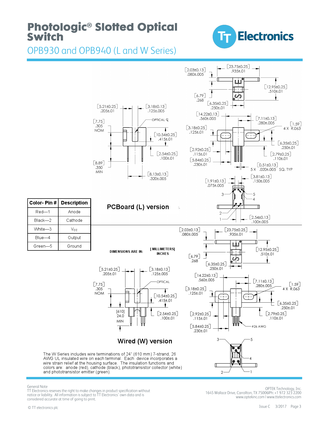 OPB930W51Z_（OPTEK）OPB930W51Z中文资料_价格_PDF手册-立创电子商城