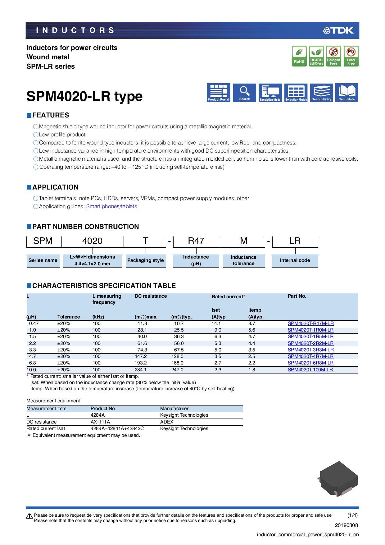 SPM4020T-3R3M-LR_（TDK）SPM4020T-3R3M-LR中文资料_价格_PDF手册-立创电子商城