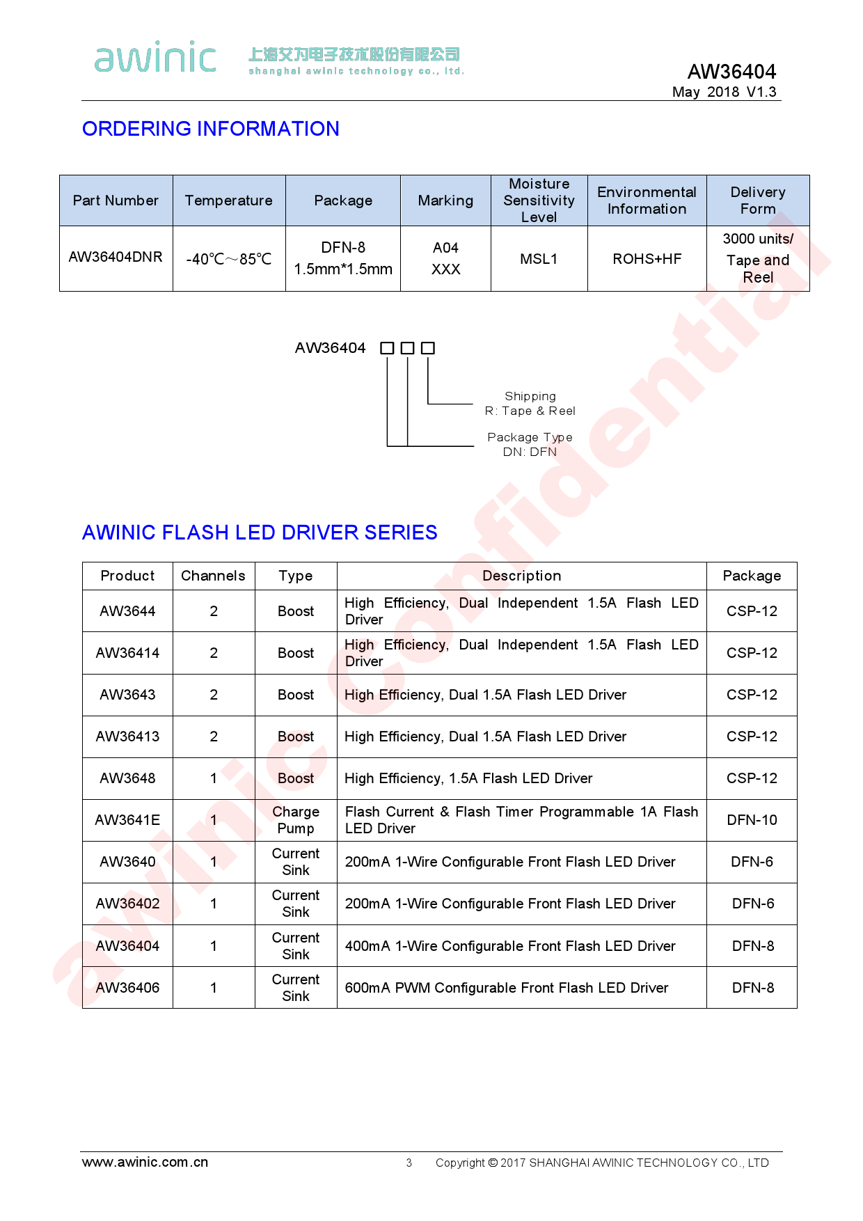 AW36404DNR_（AWINIC(艾为)）AW36404DNR中文资料_价格_PDF手册-立创电子商城