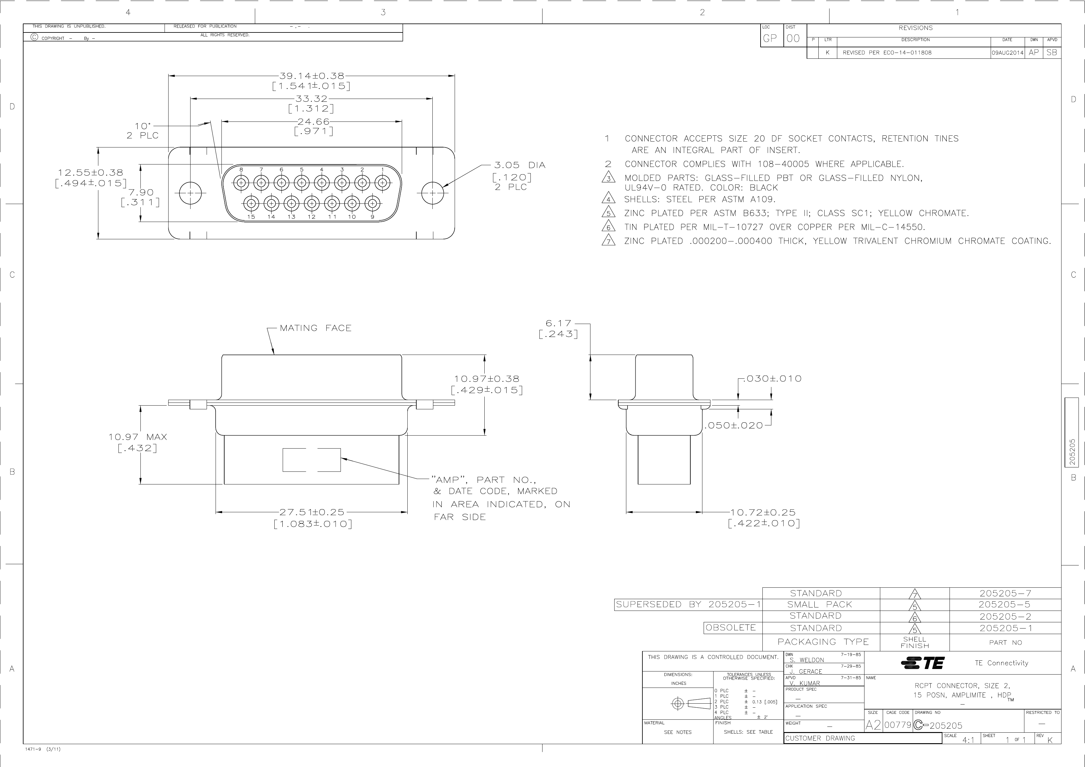 205205-2_（TE Connectivity(美国泰科)）205205-2中文资料_价格_PDF手册-立创电子商城