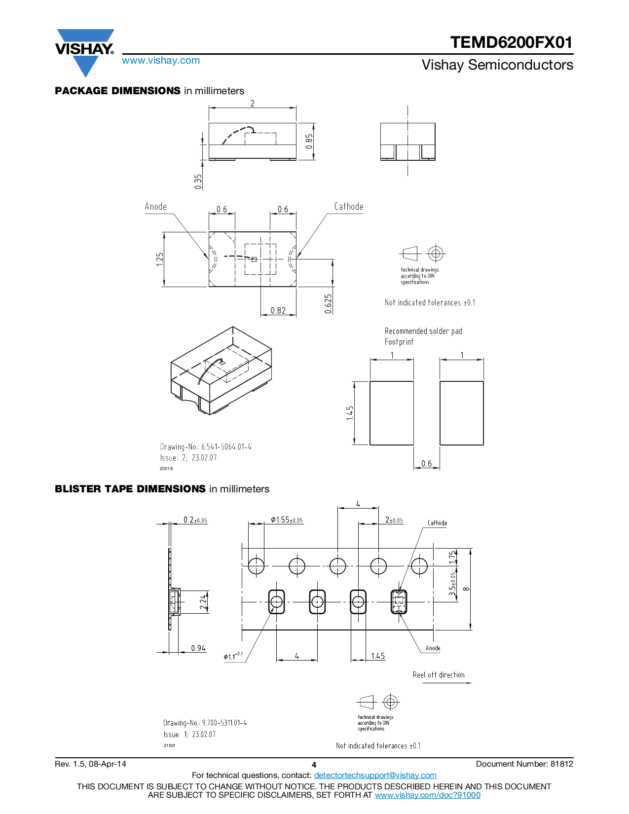 TEMD6200FX01_（VISHAY(威世)）TEMD6200FX01中文资料_价格_PDF手册-立创电子商城
