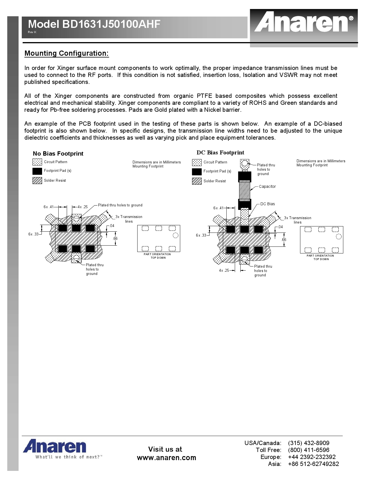 BD1631J50100AHF_（Anaren(安伦)）BD1631J50100AHF中文资料_价格_PDF手册-立创电子商城