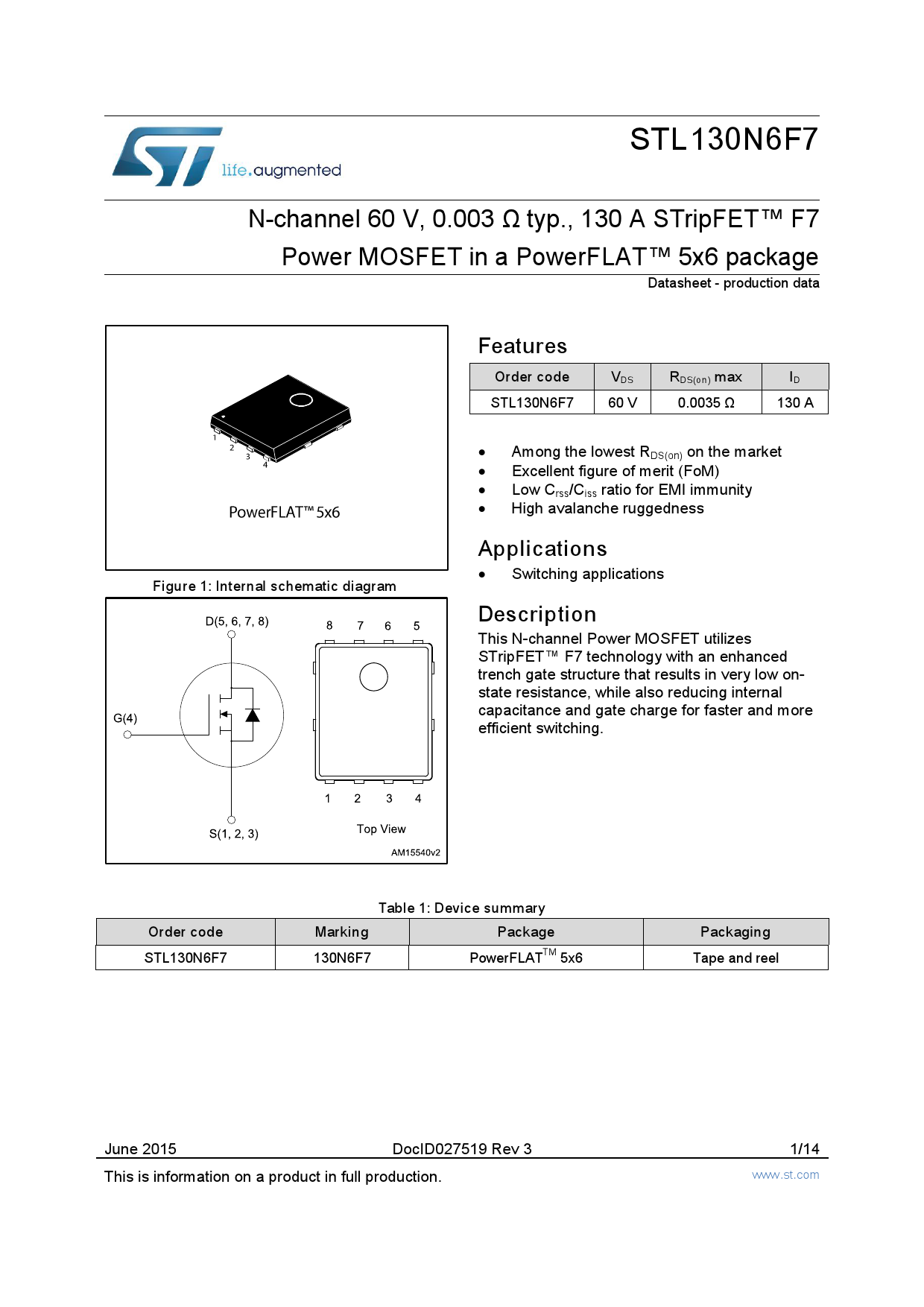STL130N6F7_（ST(意法半导体)）STL130N6F7中文资料_价格_PDF手册-立创电子商城