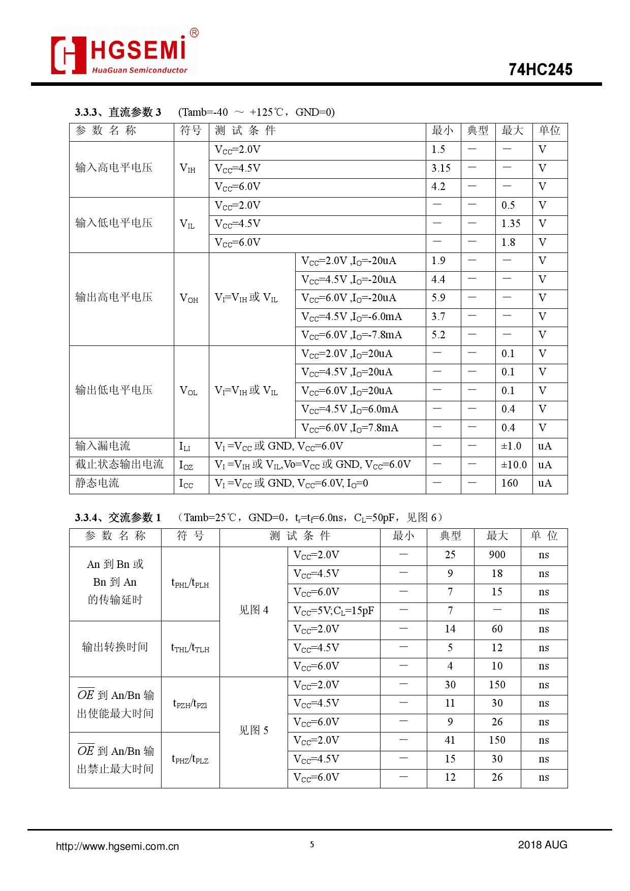 74HC245N_（HGSEMI(华冠)）74HC245N中文资料_价格_PDF手册-立创电子商城