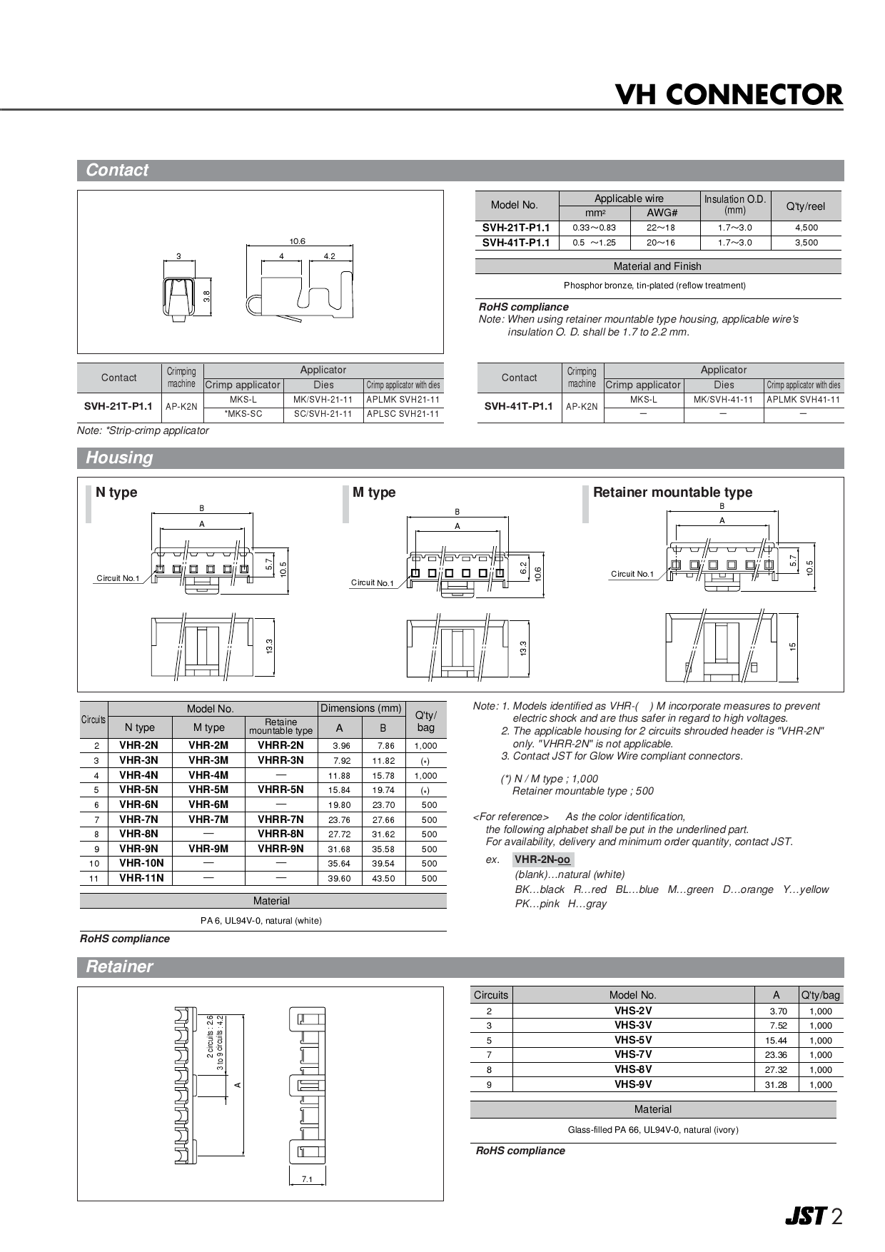 VHR-2N-R_（JST）VHR-2N-R中文资料_价格_PDF手册-立创电子商城