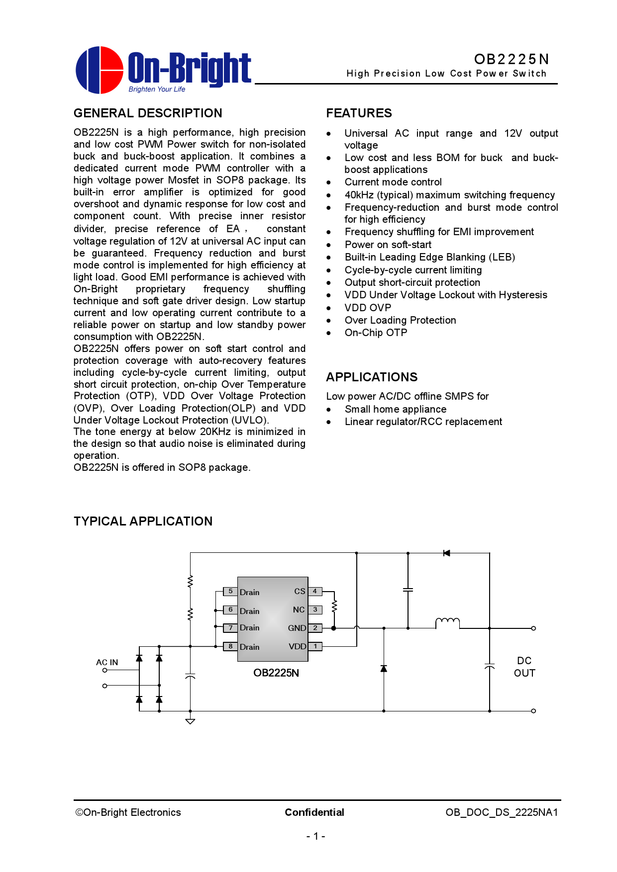OB2225NCPA_（OB(昂宝)）OB2225NCPA中文资料_价格_PDF手册-立创电子商城