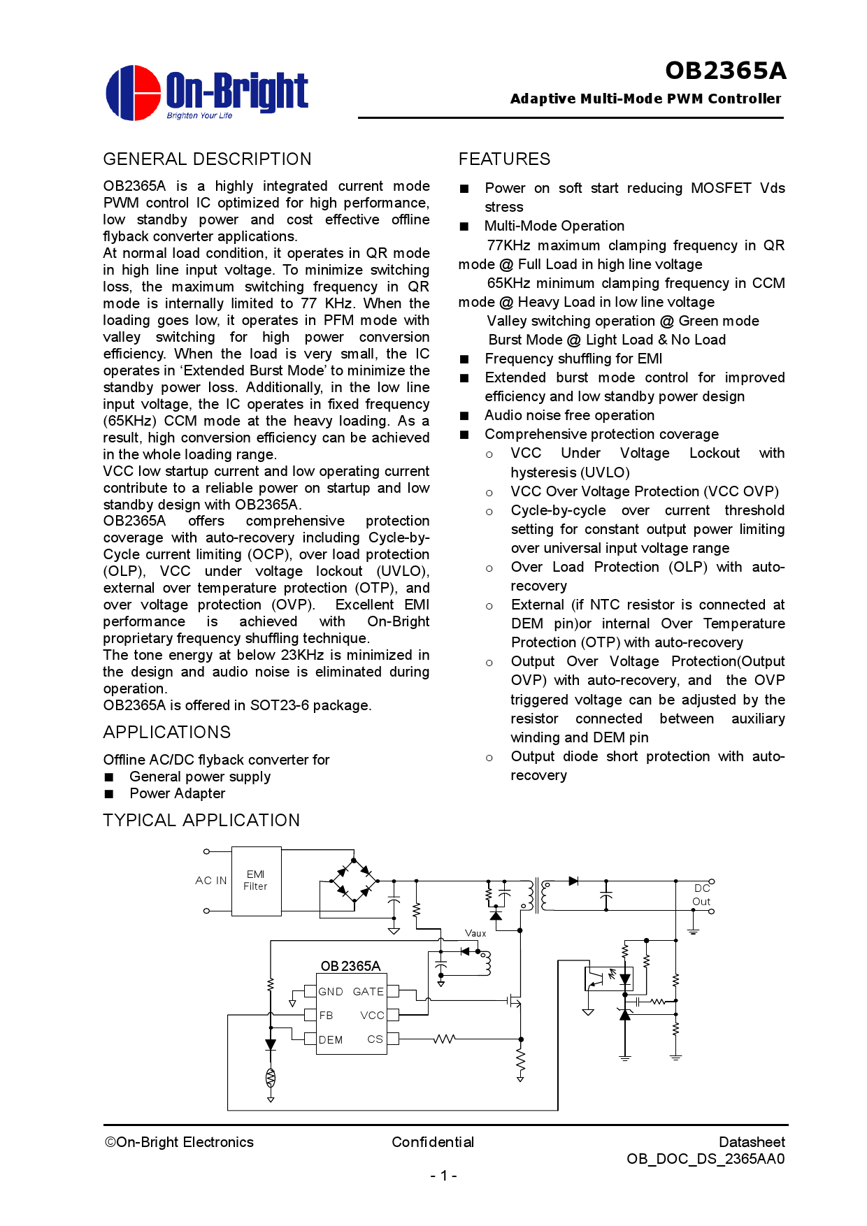 OB2365AMP_（OB(昂宝)）OB2365AMP中文资料_价格_PDF手册-立创电子商城