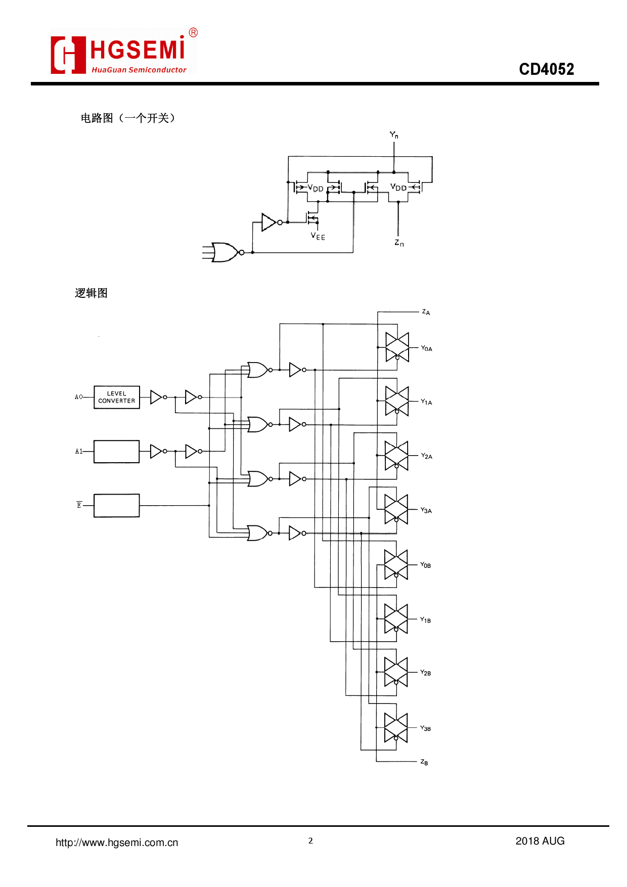 CD4052BE_（HGSEMI(华冠)）CD4052BE中文资料_价格_PDF手册-立创电子商城