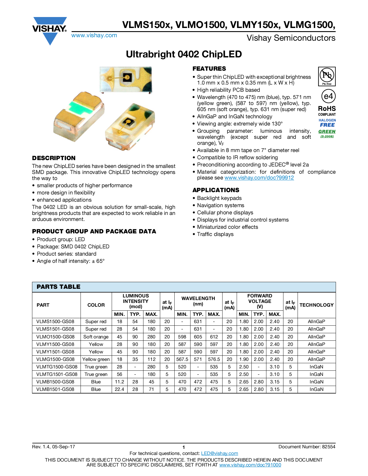 VLMS1500-GS08_（VISHAY(威世)）VLMS1500-GS08中文资料_价格_PDF手册-立创电子商城