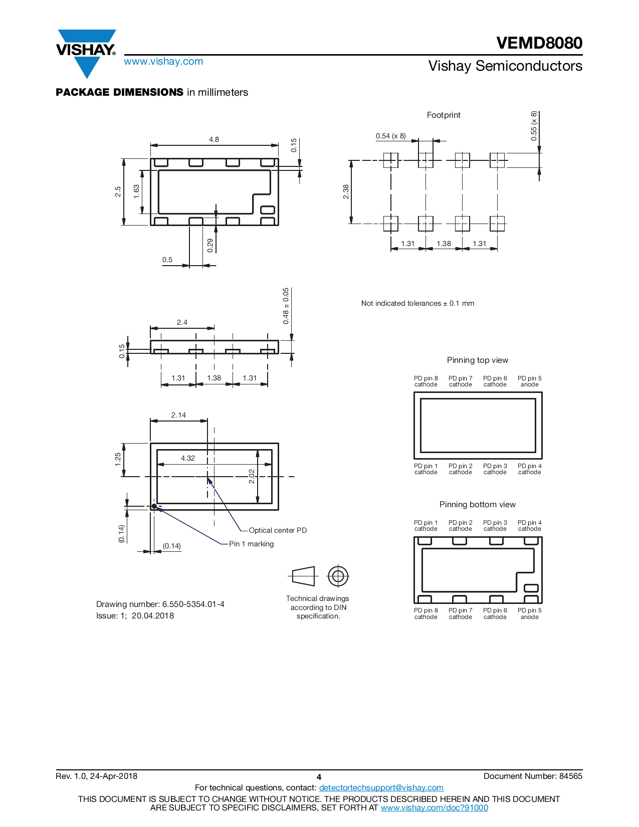 VEMD8080_（VISHAY(威世)）VEMD8080中文资料_价格_PDF手册-立创电子商城
