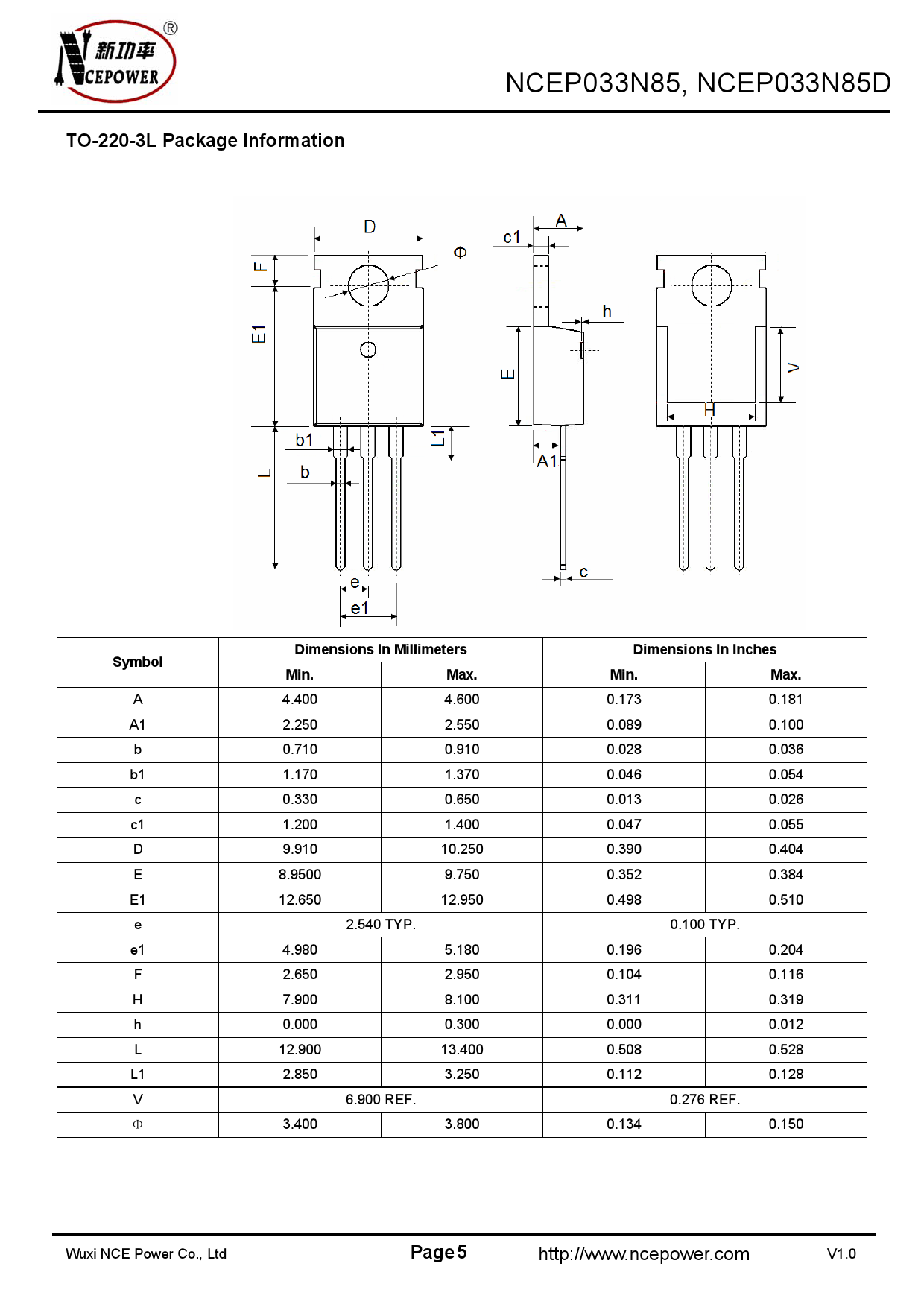 NCEP033N85D_（NCE(无锡新洁能)）NCEP033N85D中文资料_价格_PDF手册-立创电子商城