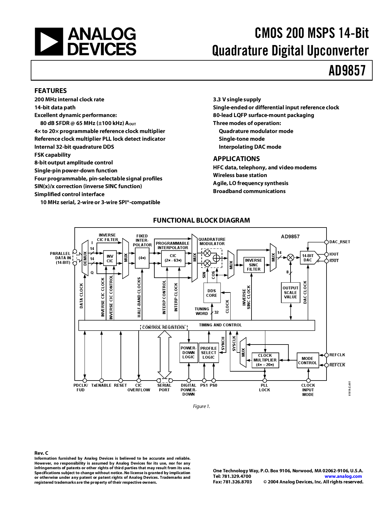 AD9857ASTZ_（ADI(亚德诺)/LINEAR(凌特)）AD9857ASTZ中文资料_价格_PDF手册-立创电子商城