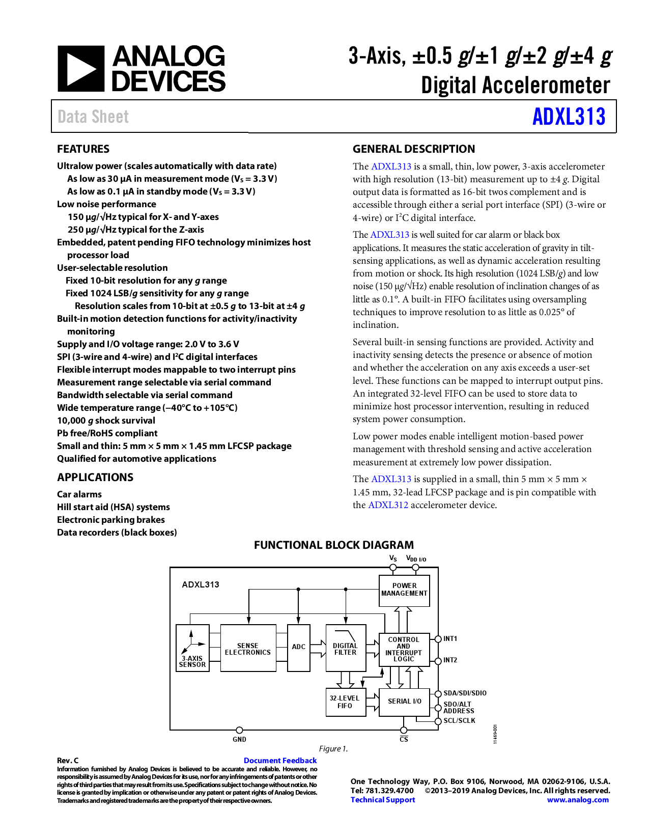ADXL313WACPZ-RL7_（ADI(亚德诺)/LINEAR）ADXL313WACPZ-RL7中文资料_价格_PDF手册-立创电子商城