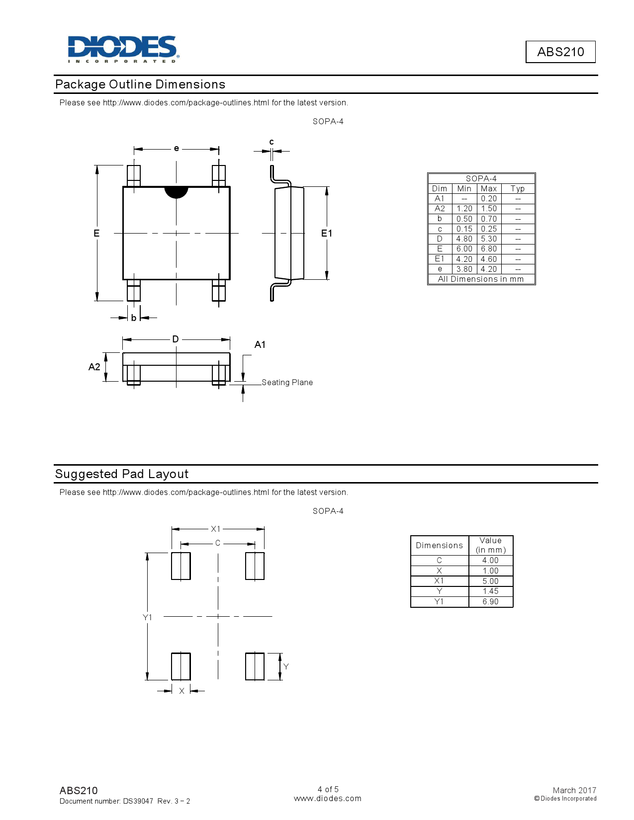 ABS210-13_（DIODES(美台)）ABS210-13中文资料_价格_PDF手册-立创电子商城