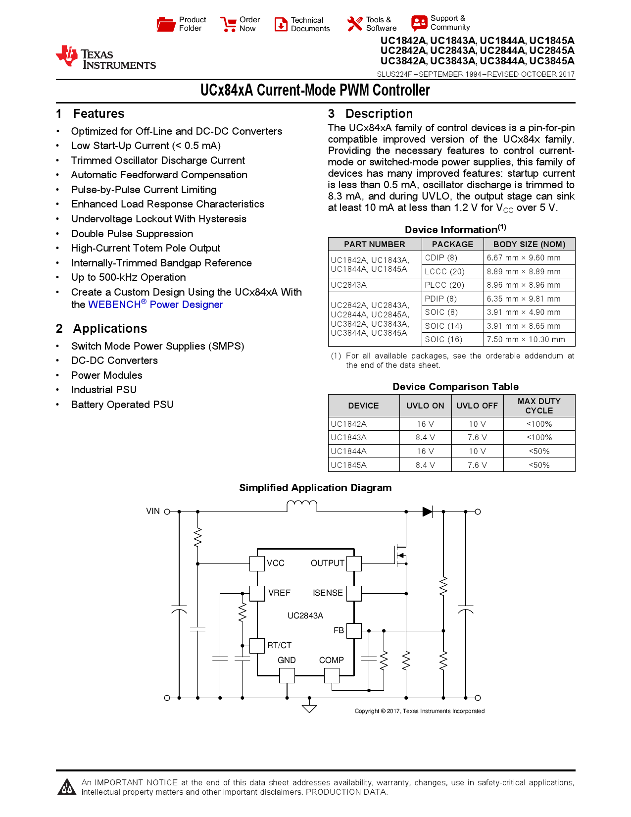 UC2842AN_（TI(德州仪器)）UC2842AN中文资料_价格_PDF手册-立创电子商城