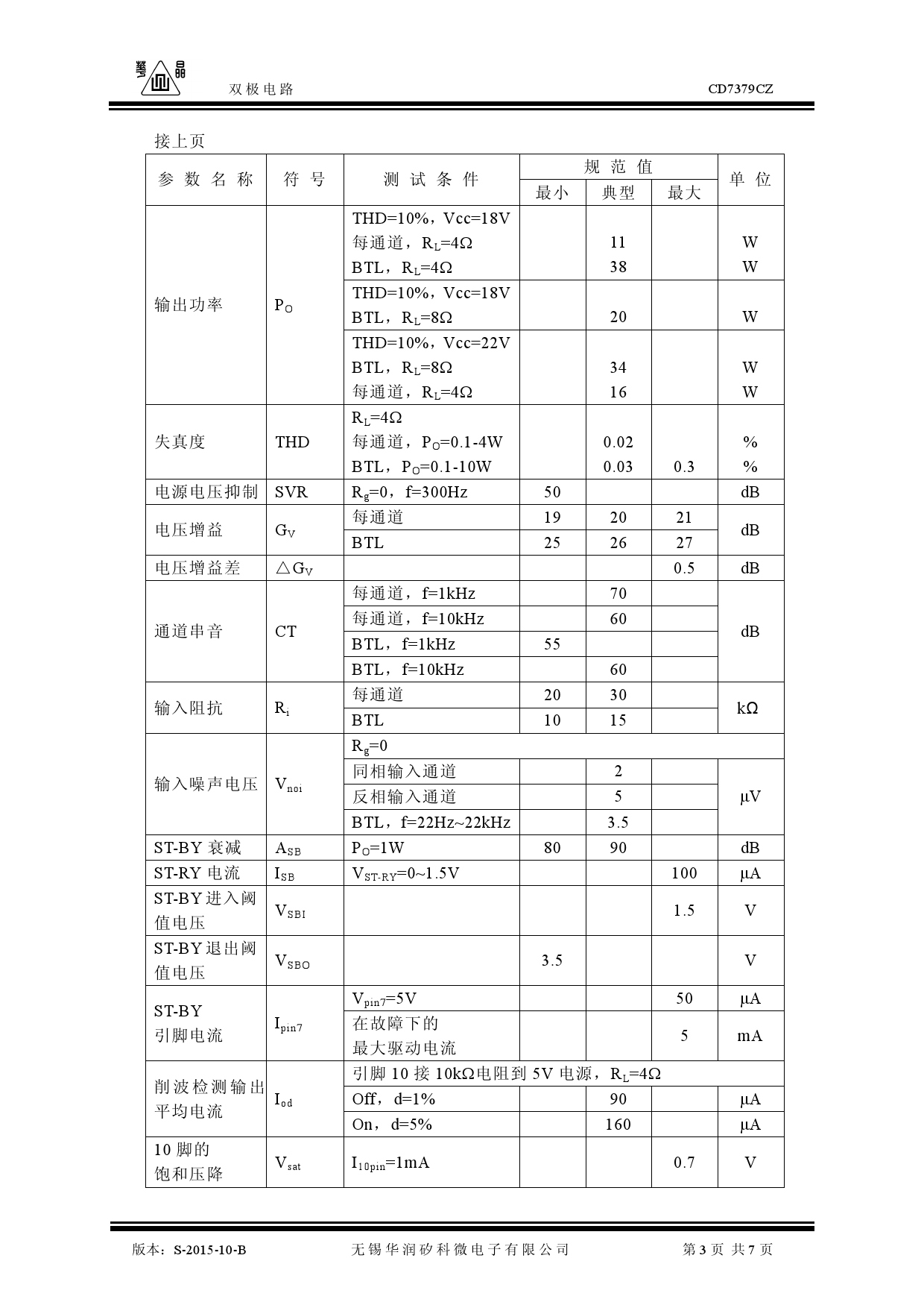CD7379CZ_（华润华晶）CD7379CZ中文资料_价格_PDF手册-立创电子商城
