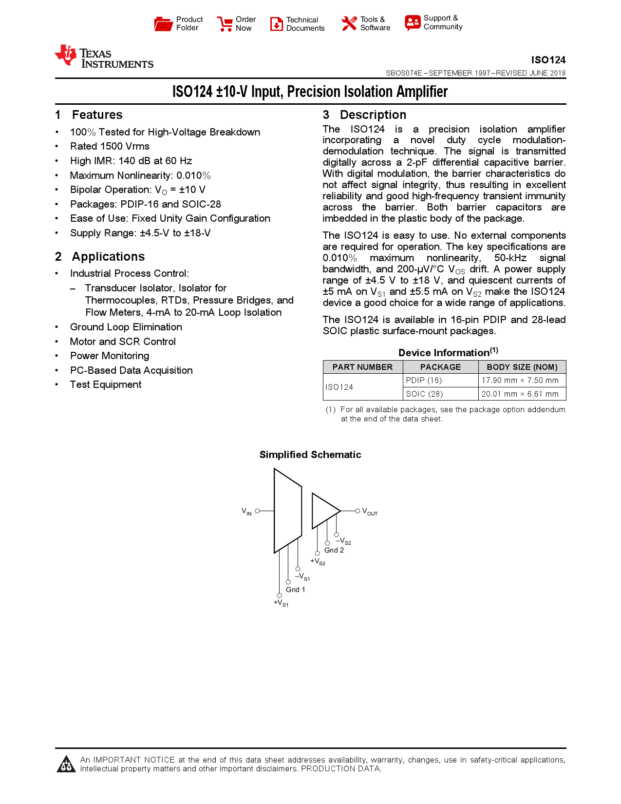 ISO124P_（TI(德州仪器)）ISO124P中文资料_价格_PDF手册-立创电子商城