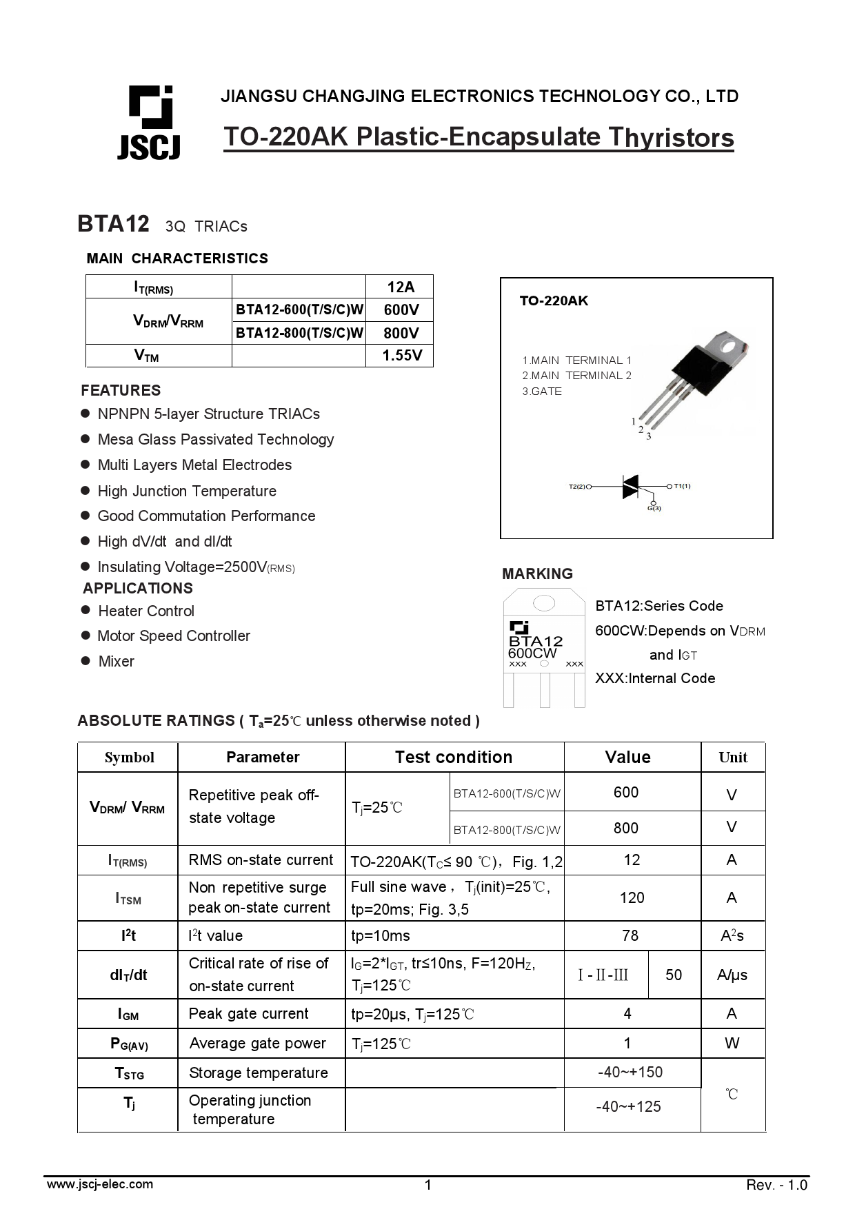 BTA12-800CW_（CJ(江苏长电/长晶)）BTA12-800CW中文资料_价格_PDF手册-立创电子商城