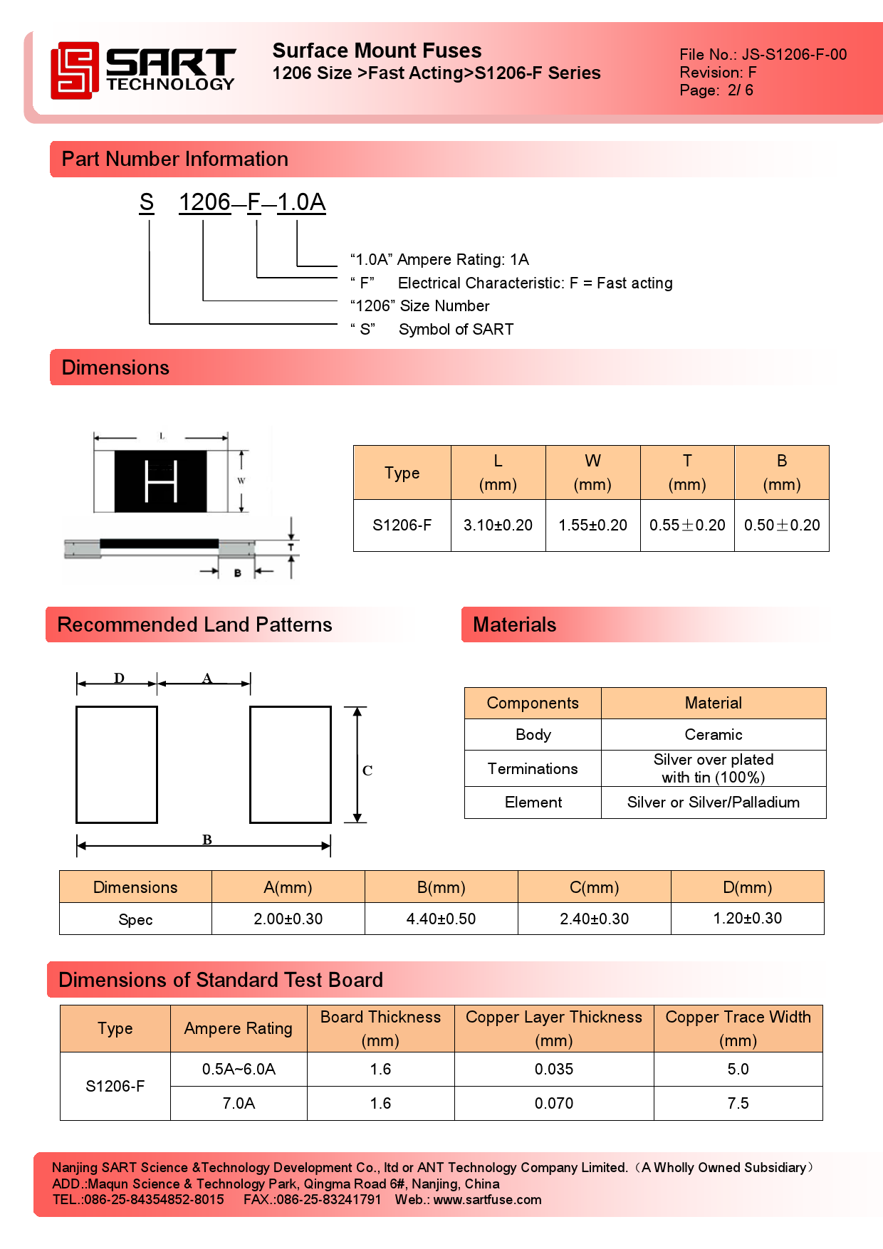 S1206-F-5.0A_（SART(萨特)）S1206-F-5.0A中文资料_价格_PDF手册-立创电子商城