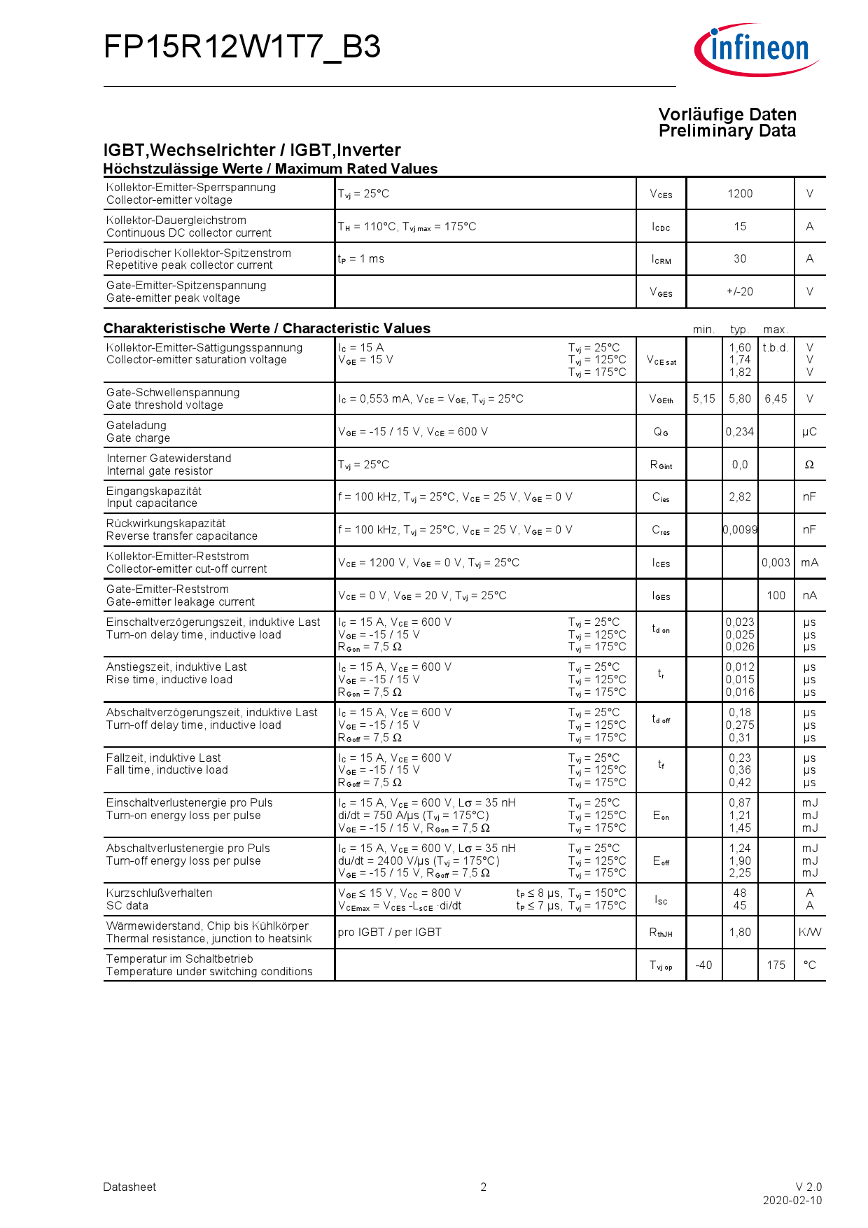 FP15R12W1T7_（Infineon(英飞凌)）FP15R12W1T7中文资料_价格_PDF手册-立创电子商城