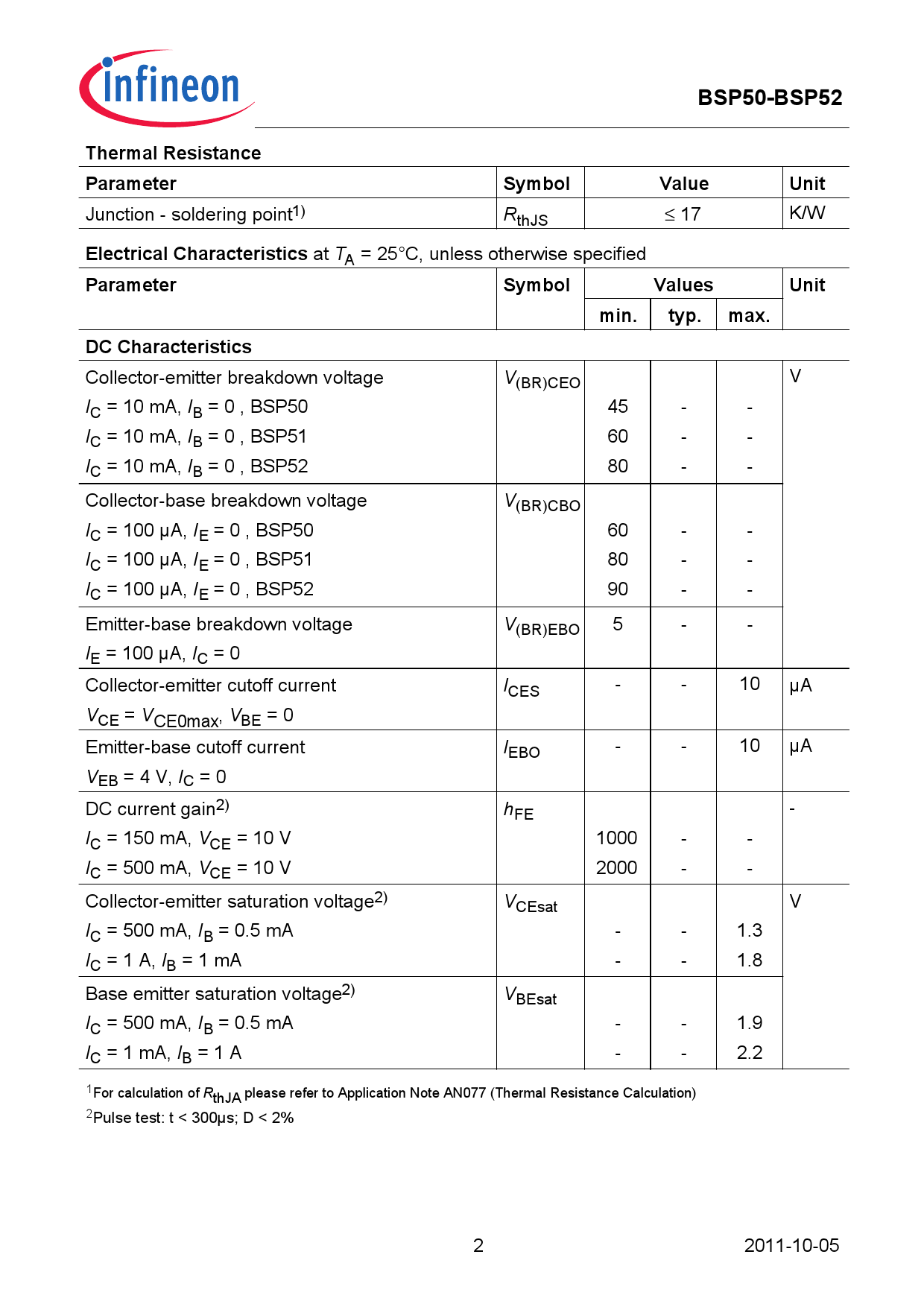BSP 52 H6327_（Infineon(英飞凌)）BSP 52 H6327中文资料_价格_PDF手册-立创电子商城