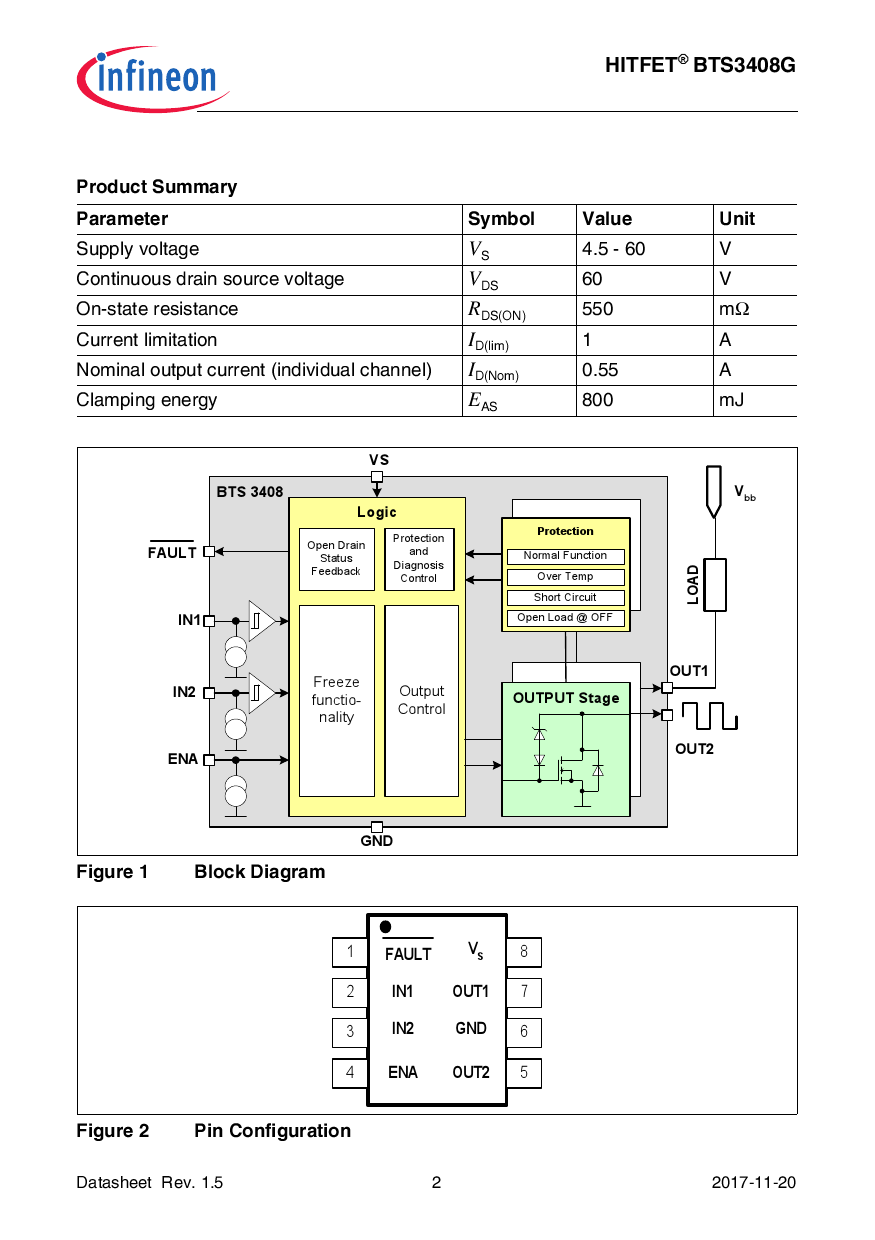BTS3408G_（Infineon(英飞凌)）BTS3408G中文资料_价格_PDF手册-立创电子商城