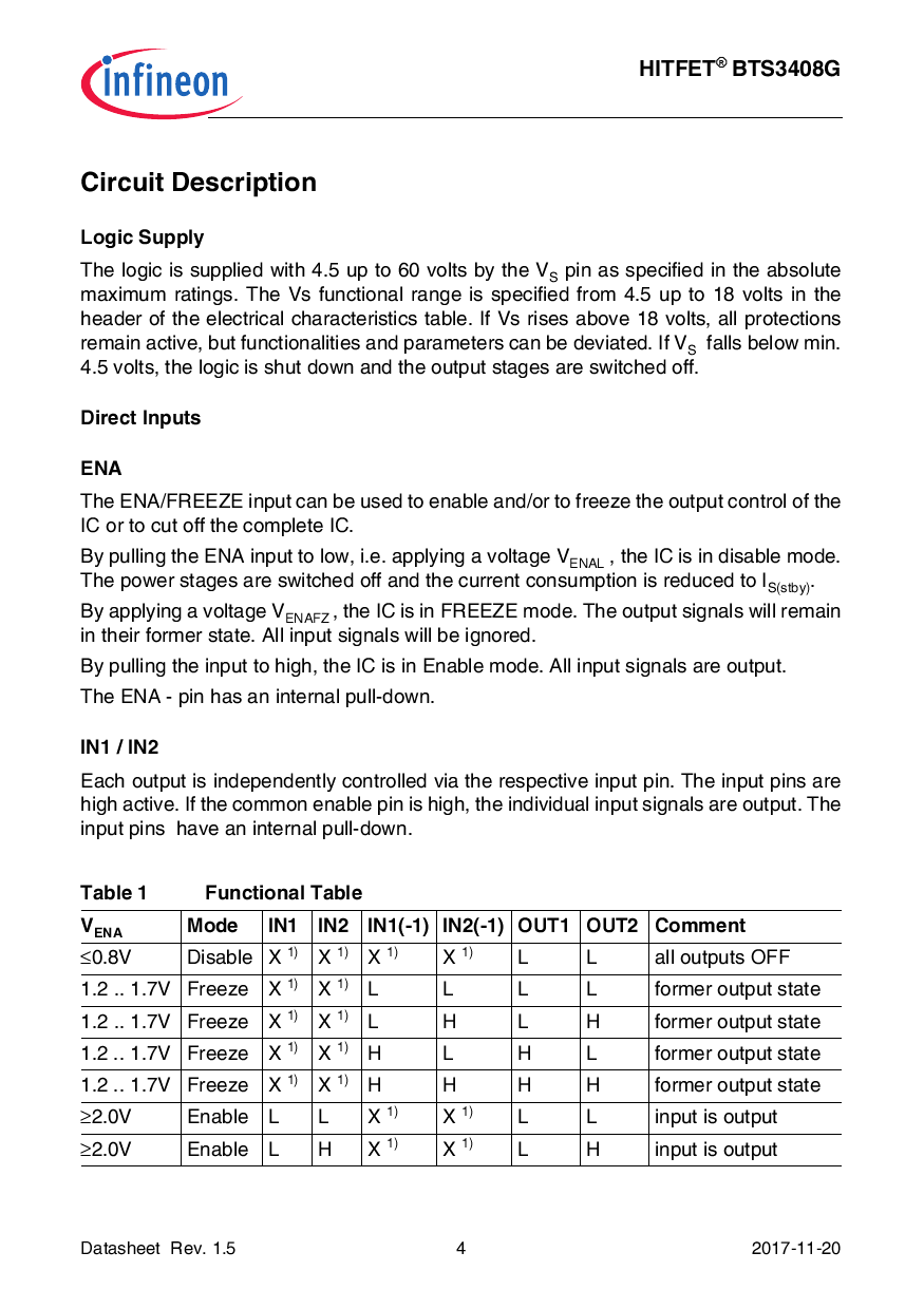BTS3408G_（Infineon(英飞凌)）BTS3408G中文资料_价格_PDF手册-立创电子商城