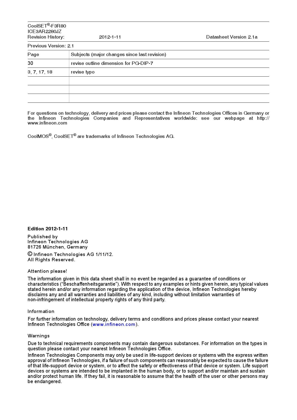 ICE3AR2280JZ_（Infineon(英飞凌)）ICE3AR2280JZ中文资料_价格_PDF手册-立创电子商城