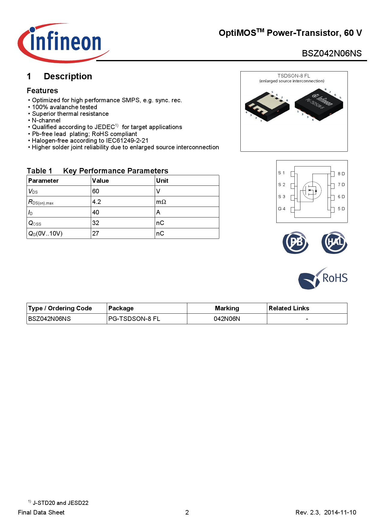 BSZ042N06NS_（Infineon(英飞凌)）BSZ042N06NS中文资料_价格_PDF手册-立创电子商城