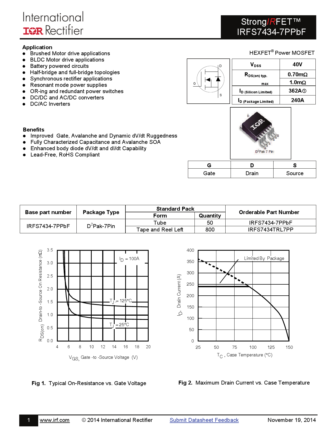 IRFS7434TRL7PP_（Infineon(英飞凌)）IRFS7434TRL7PP中文资料_价格_PDF手册-立创电子商城