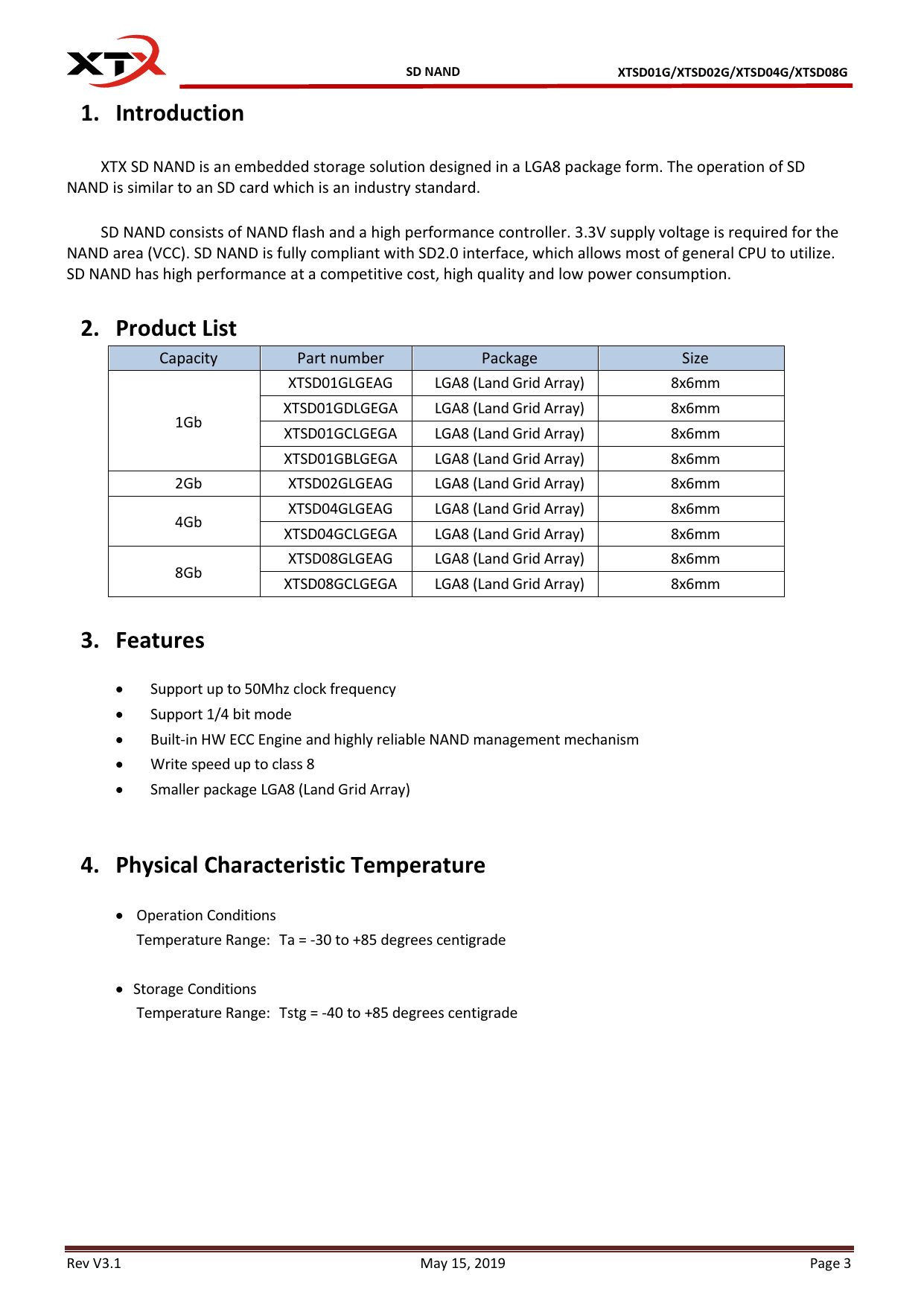 XTSD01GLGEAG_（XTX(芯天下)）XTSD01GLGEAG中文资料_价格_PDF手册-立创电子商城