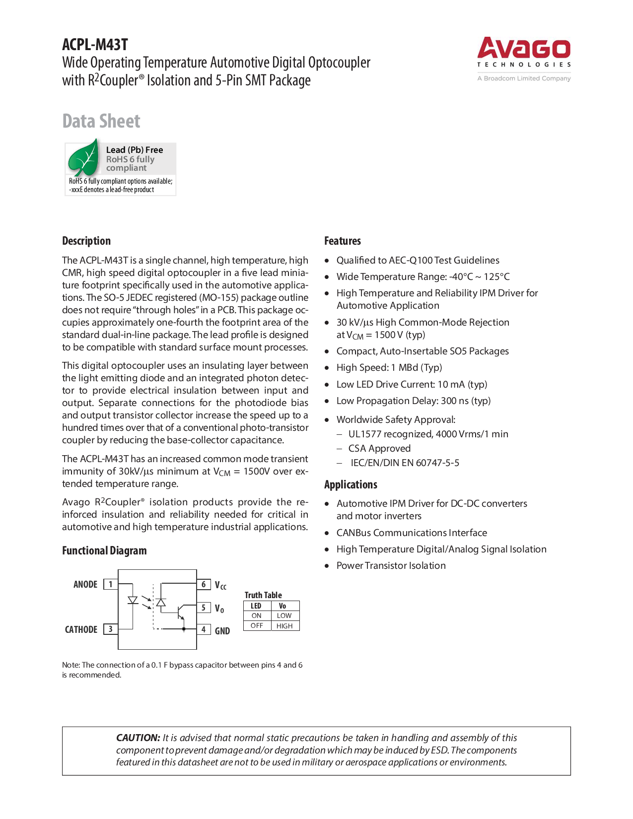 ACPL-M43T-500E_（AVAGO(安华高)）ACPL-M43T-500E中文资料_价格_PDF手册-立创电子商城