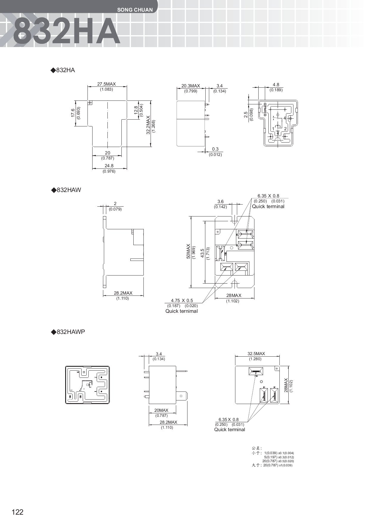 832HA-1A-F-C_（Song Chuan(松川)）832HA-1A-F-C中文资料_价格_PDF手册-立创电子商城