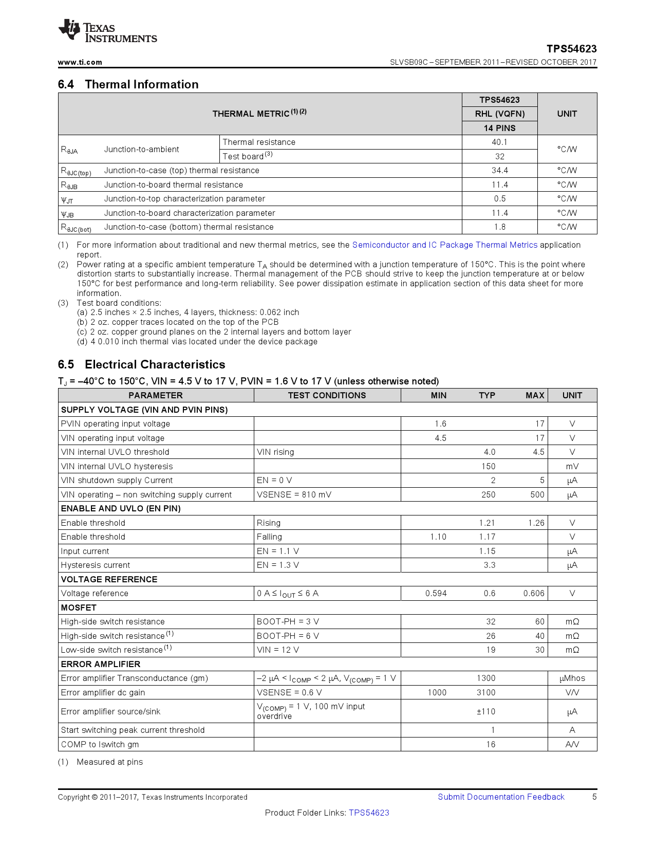 TPS54623RHLR_（TI(德州仪器)）TPS54623RHLR中文资料_价格_PDF手册-立创电子商城