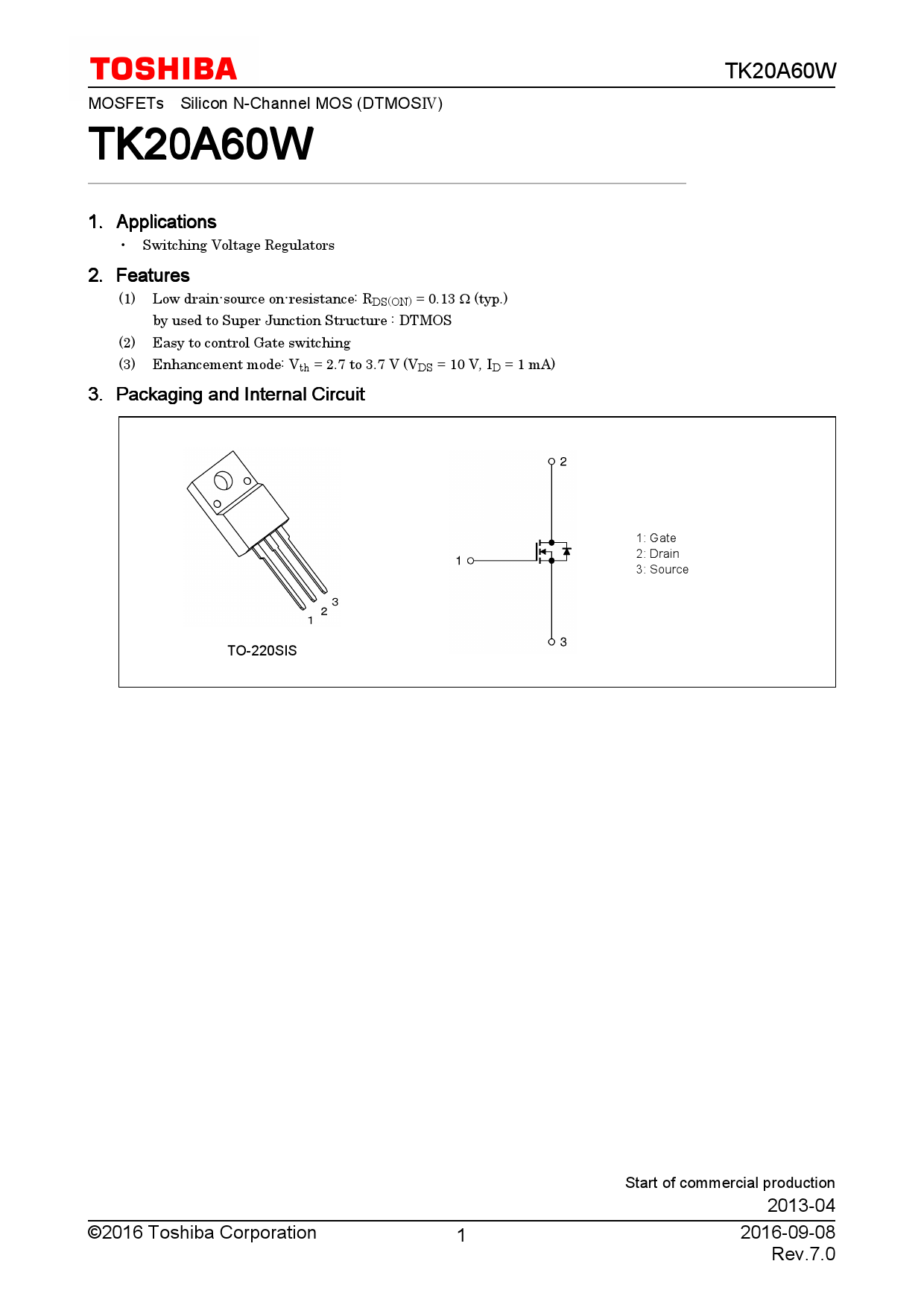 TK20A60W_（TOSHIBA(东芝)）TK20A60W中文资料_价格_PDF手册-立创电子商城