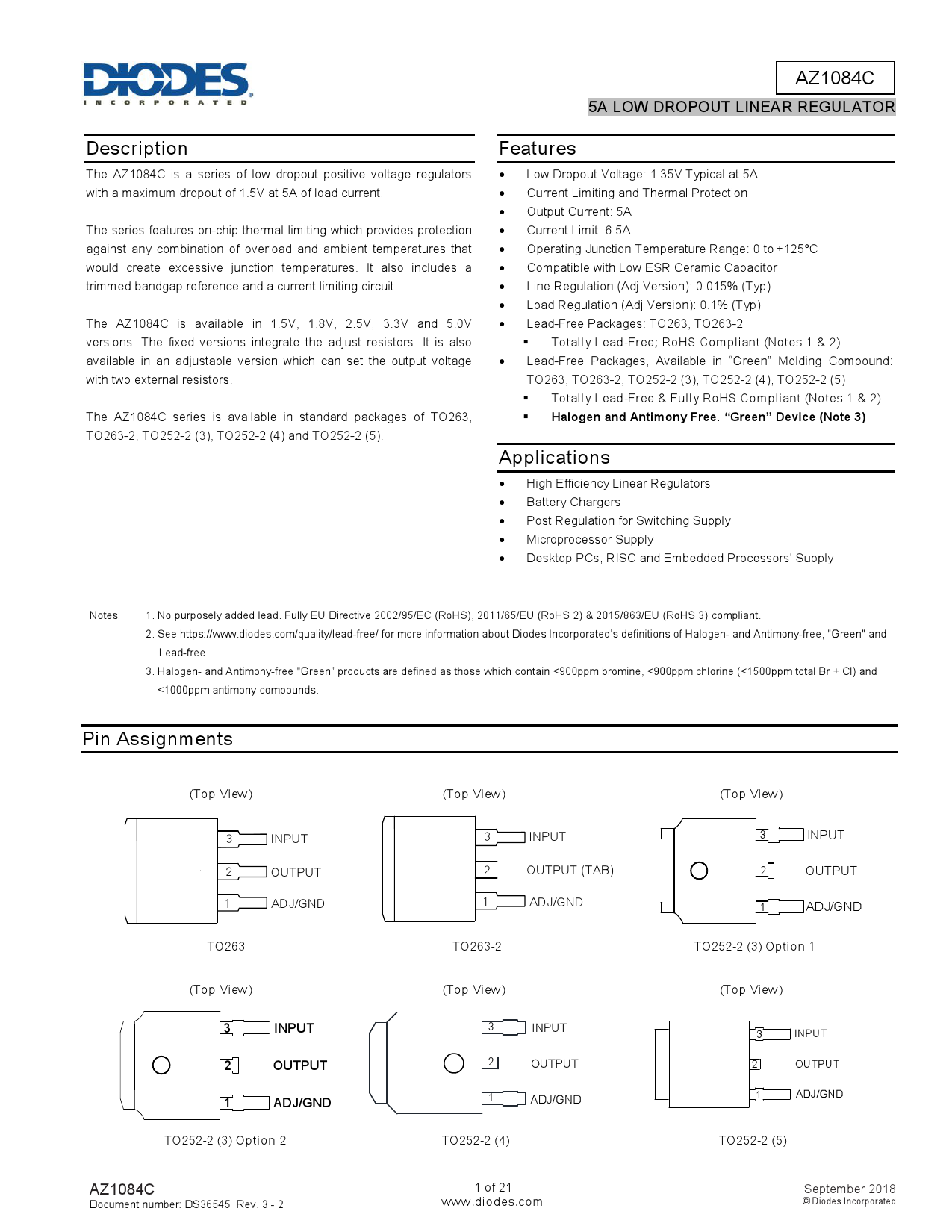 AZ1084CD-5.0TRG1_（DIODES(美台)）AZ1084CD-5.0TRG1中文资料_价格_PDF手册-立创电子商城