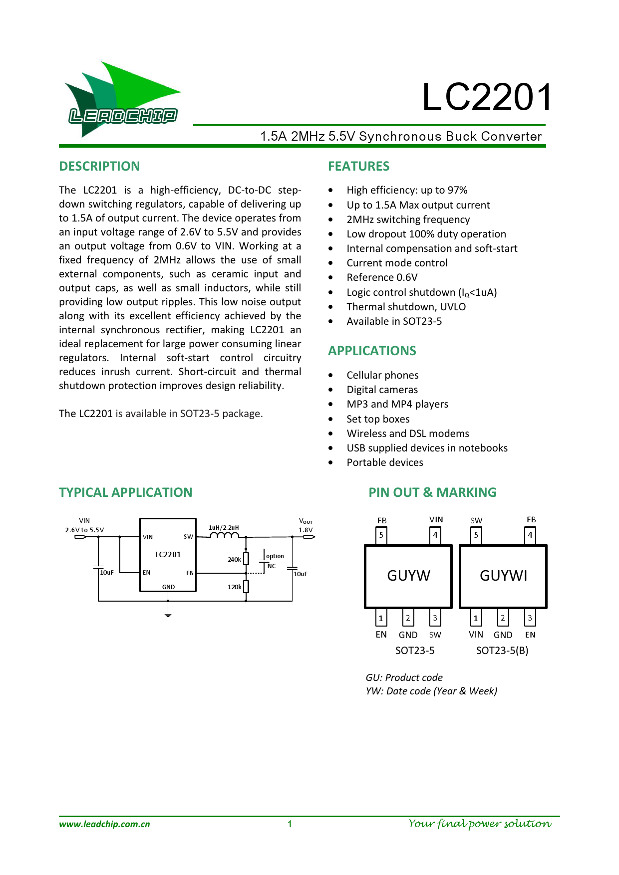 LC2201CB5TR_（LEADCHIP(岭芯微)）LC2201CB5TR中文资料_价格_PDF手册-立创电子商城
