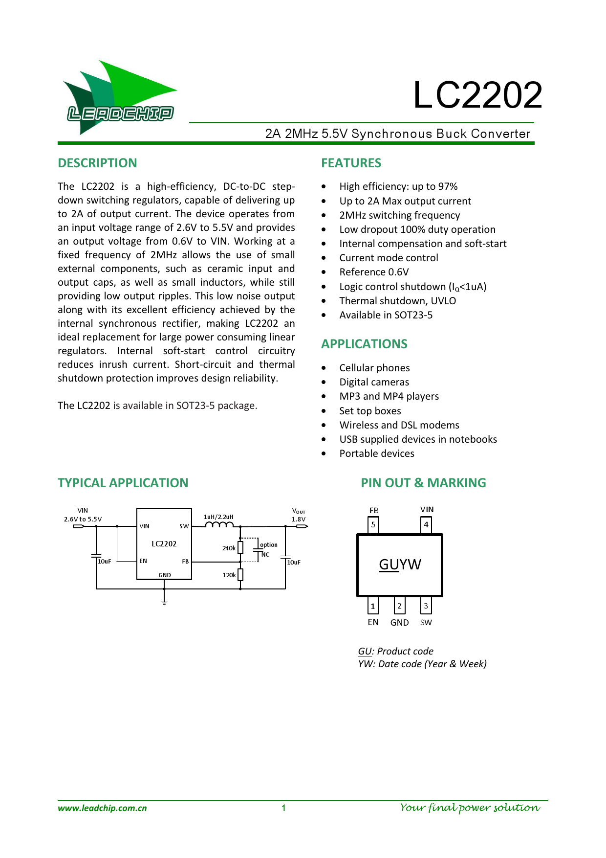 LC2202CB5TR_（LEADCHIP(岭芯微)）LC2202CB5TR中文资料_价格_PDF手册-立创电子商城