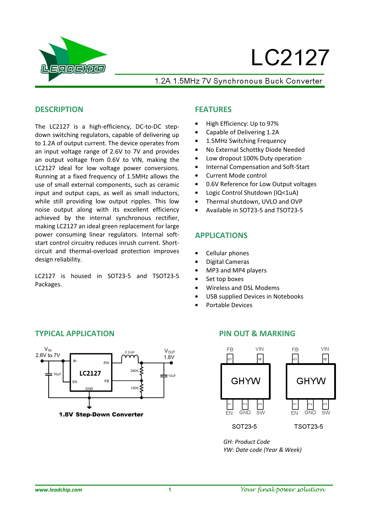 LC2127CB5TR_（LEADCHIP(岭芯微)）LC2127CB5TR中文资料_价格_PDF手册-立创电子商城