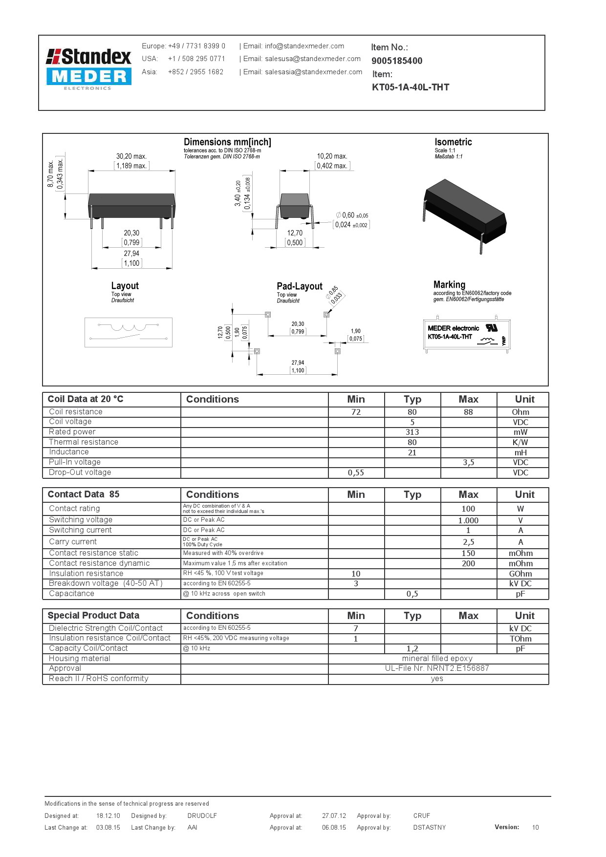 KT05-1A-40L-THT_（STANDEXMEDER(斯丹麦德)）KT05-1A-40L-THT中文资料_价格_PDF手册-立创电子商城