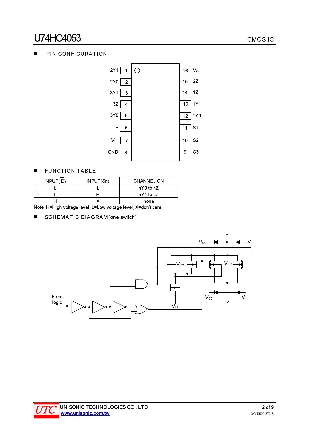 U74HC4053G-P16-R_（UTC(友顺)）U74HC4053G-P16-R中文资料_价格_PDF手册-立创电子商城