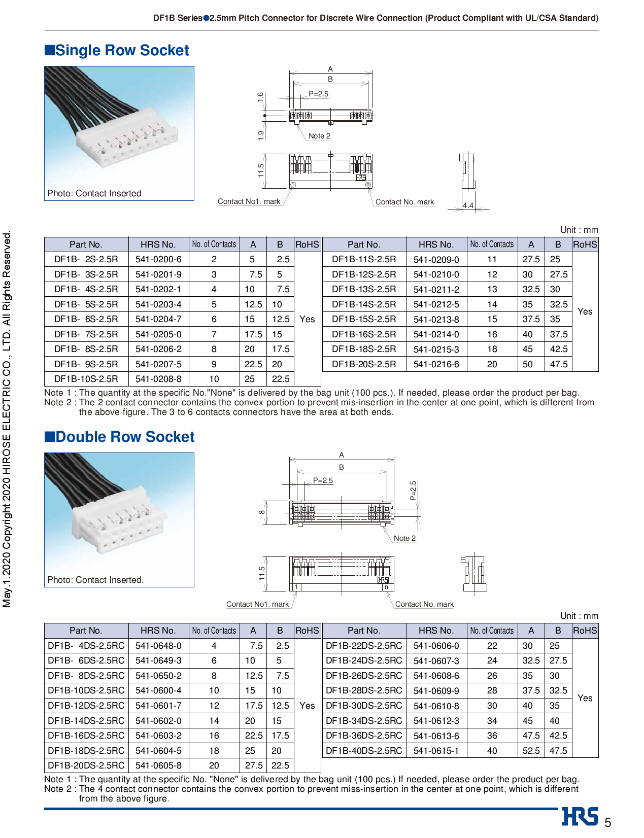 DF1B-2P-2.5DSA(01)_（HRS(广濑)）DF1B-2P-2.5DSA(01)中文资料_价格_PDF手册-立创电子商城