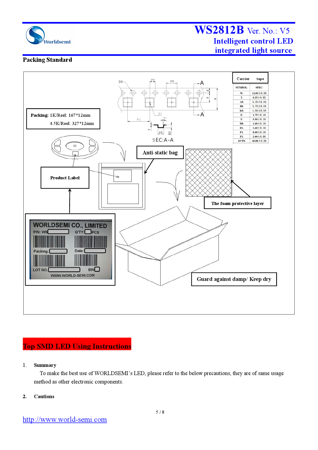 WS2812B-B/W_（worldsemi）WS2812B-B/W中文资料_价格_PDF手册-立创电子商城