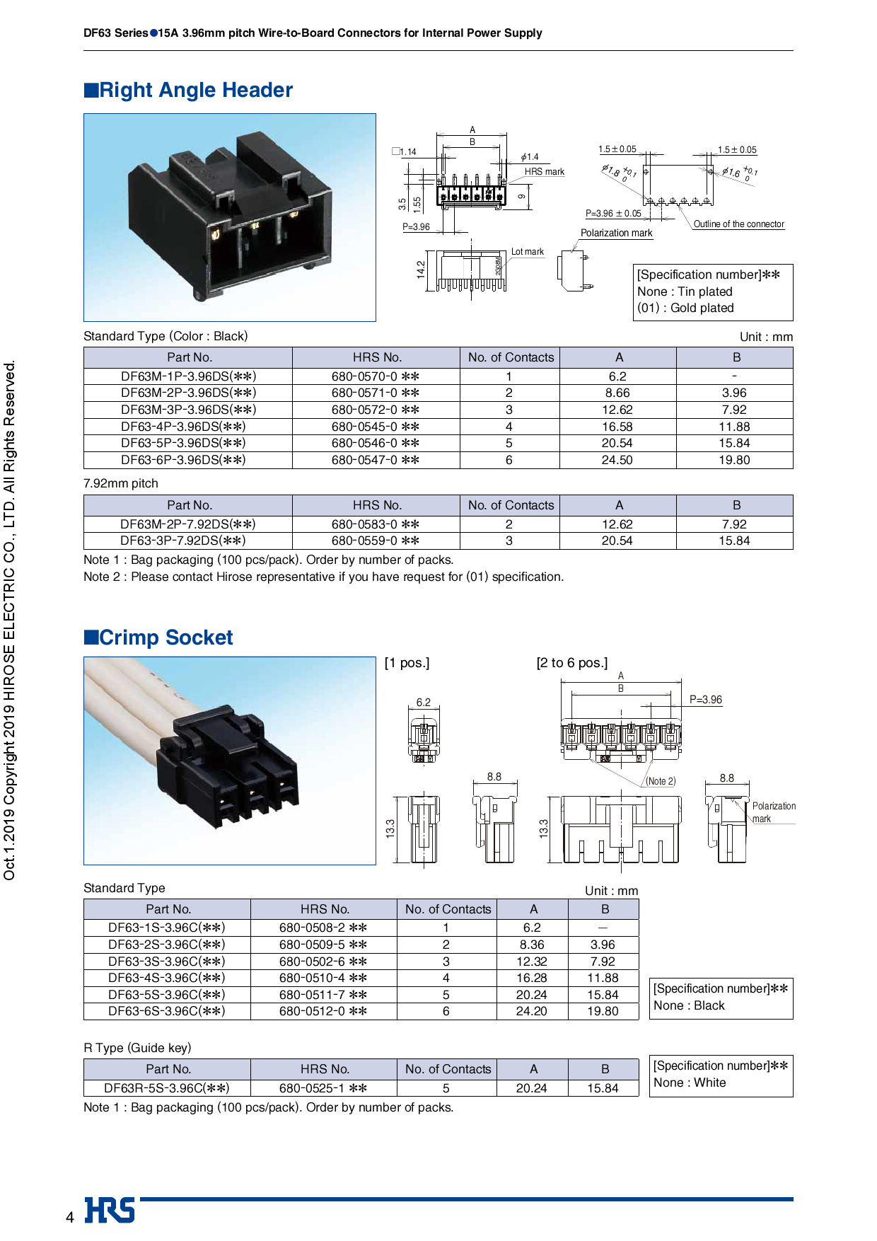 DF63-3S-3.96C_（HRS(广濑)）DF63-3S-3.96C中文资料_价格_PDF手册-立创电子商城