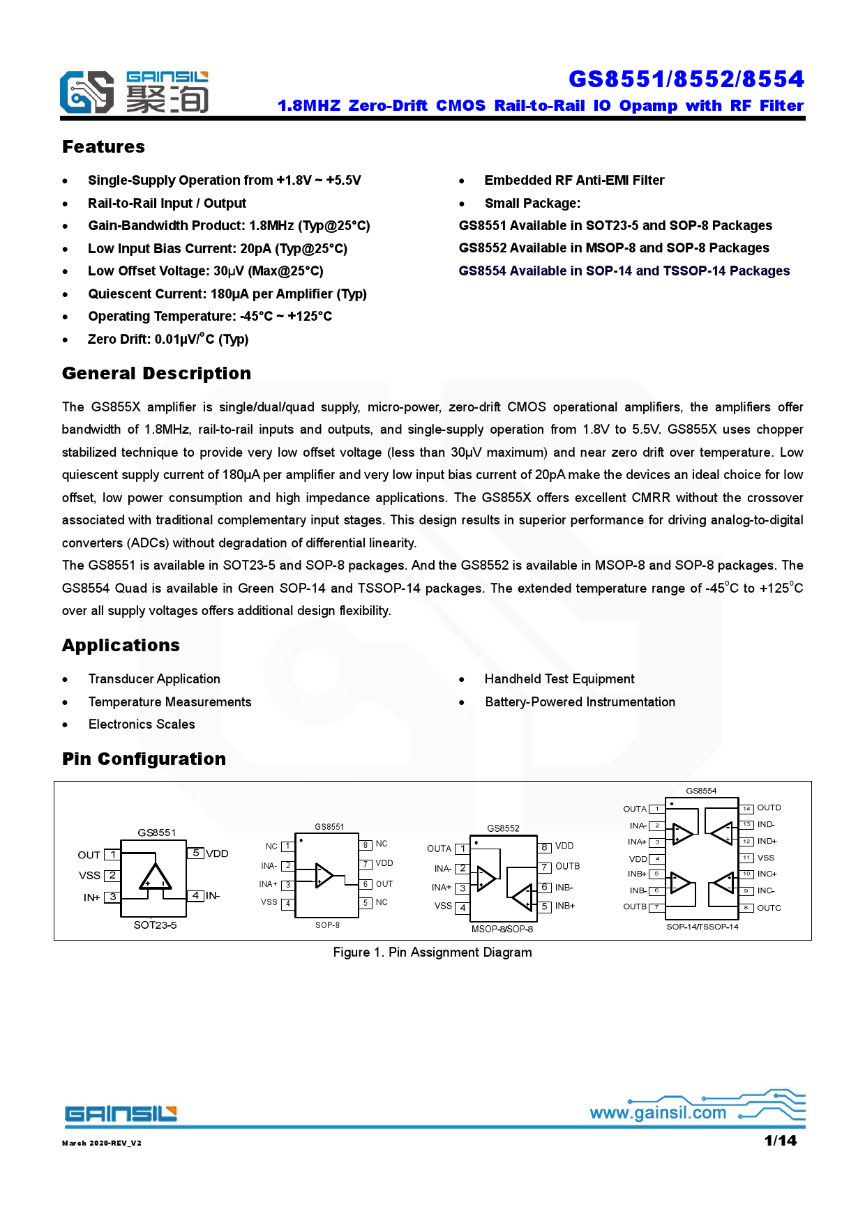 GS8552-SR_（Gainsil(聚洵)）GS8552-SR中文资料_价格_PDF手册-立创电子商城