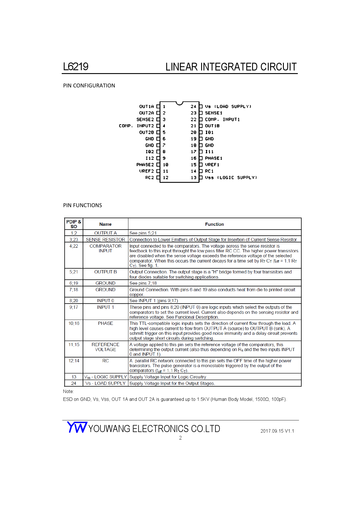 L6219_（YW(友旺)）L6219中文资料_价格_PDF手册-立创电子商城
