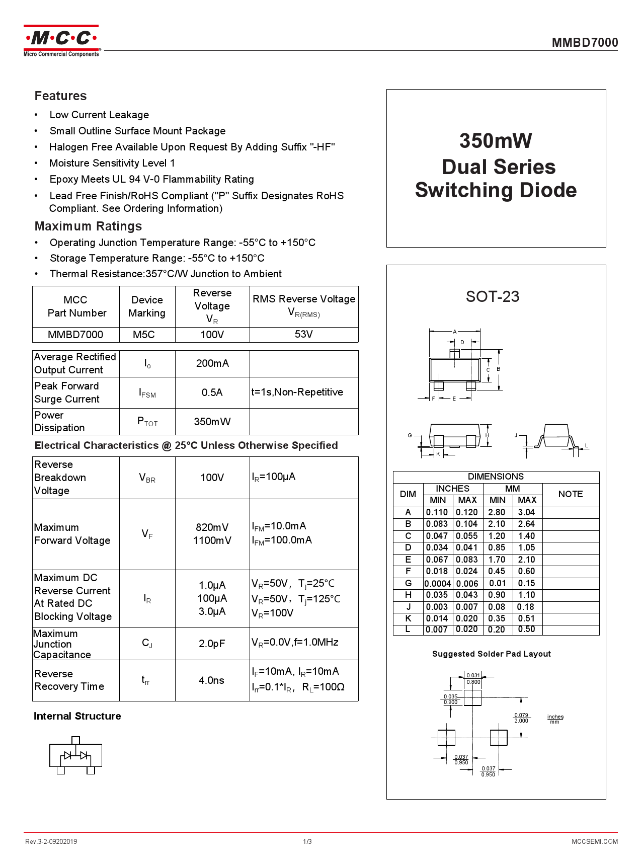 MMBD7000-TP_（MCC(美微科)）MMBD7000-TP中文资料_价格_PDF手册-立创电子商城