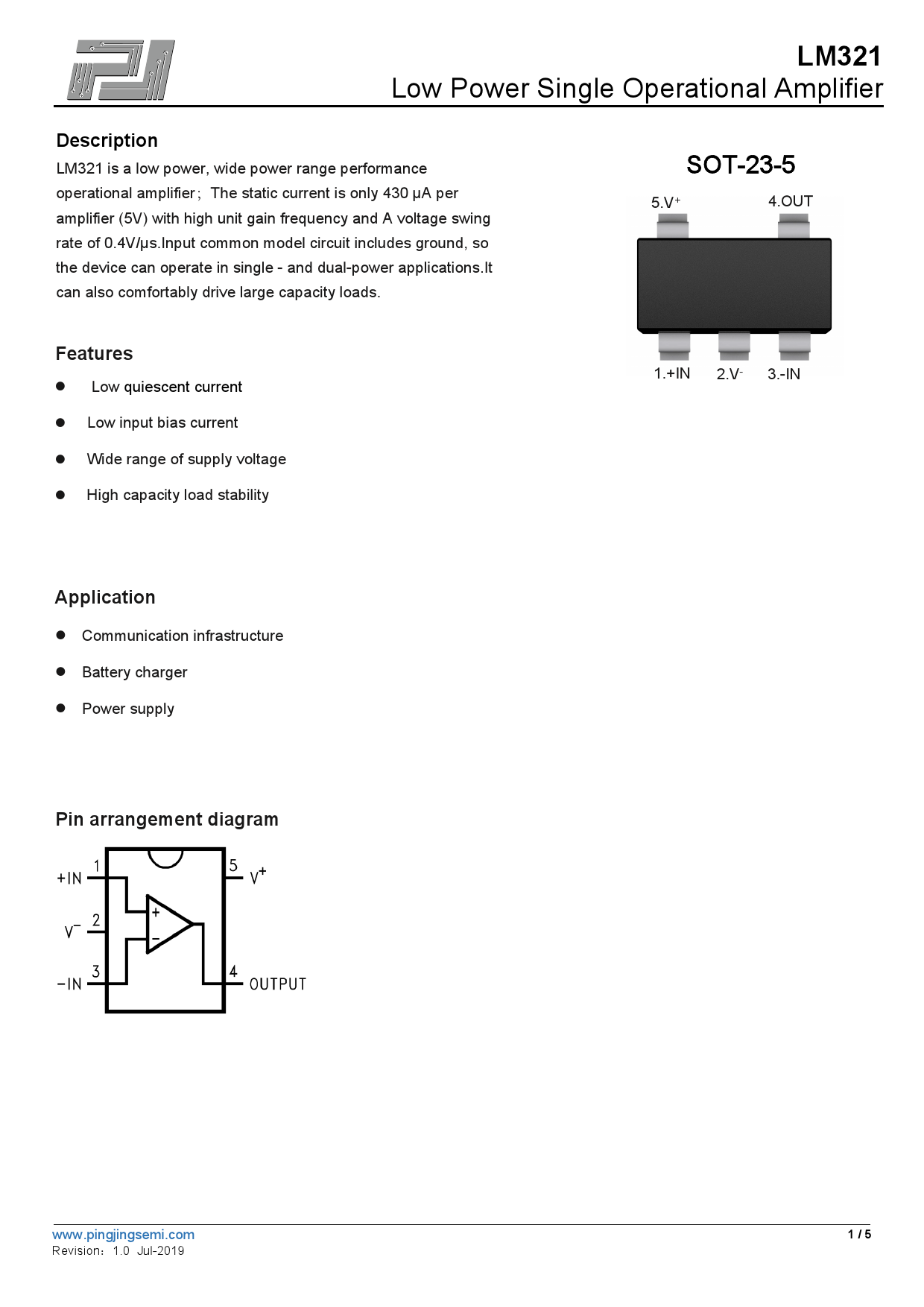LM321_（PJSEMI(平晶微)）LM321中文资料_价格_PDF手册-立创电子商城