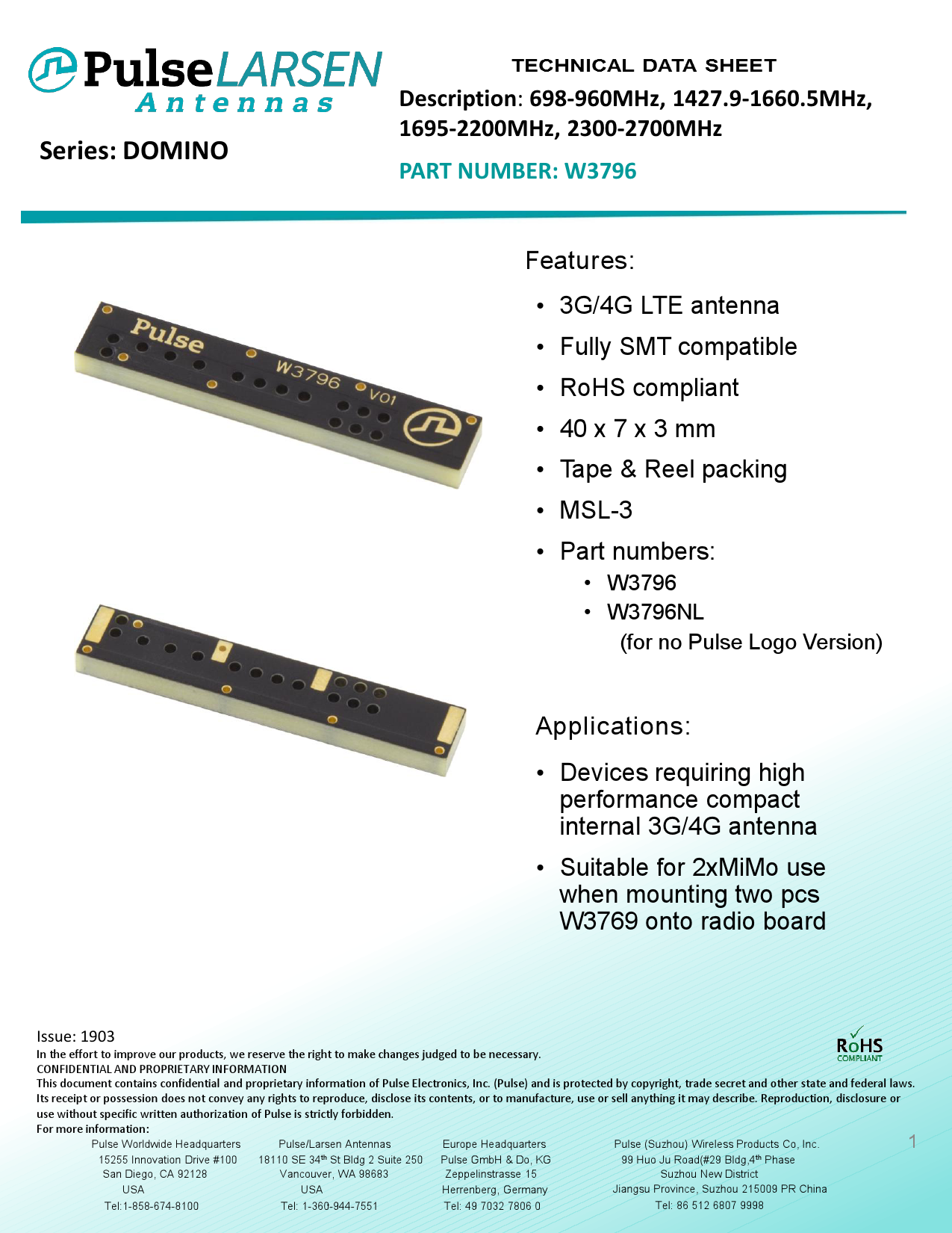 W3796_（PULSE）W3796中文资料_价格_PDF手册-立创电子商城